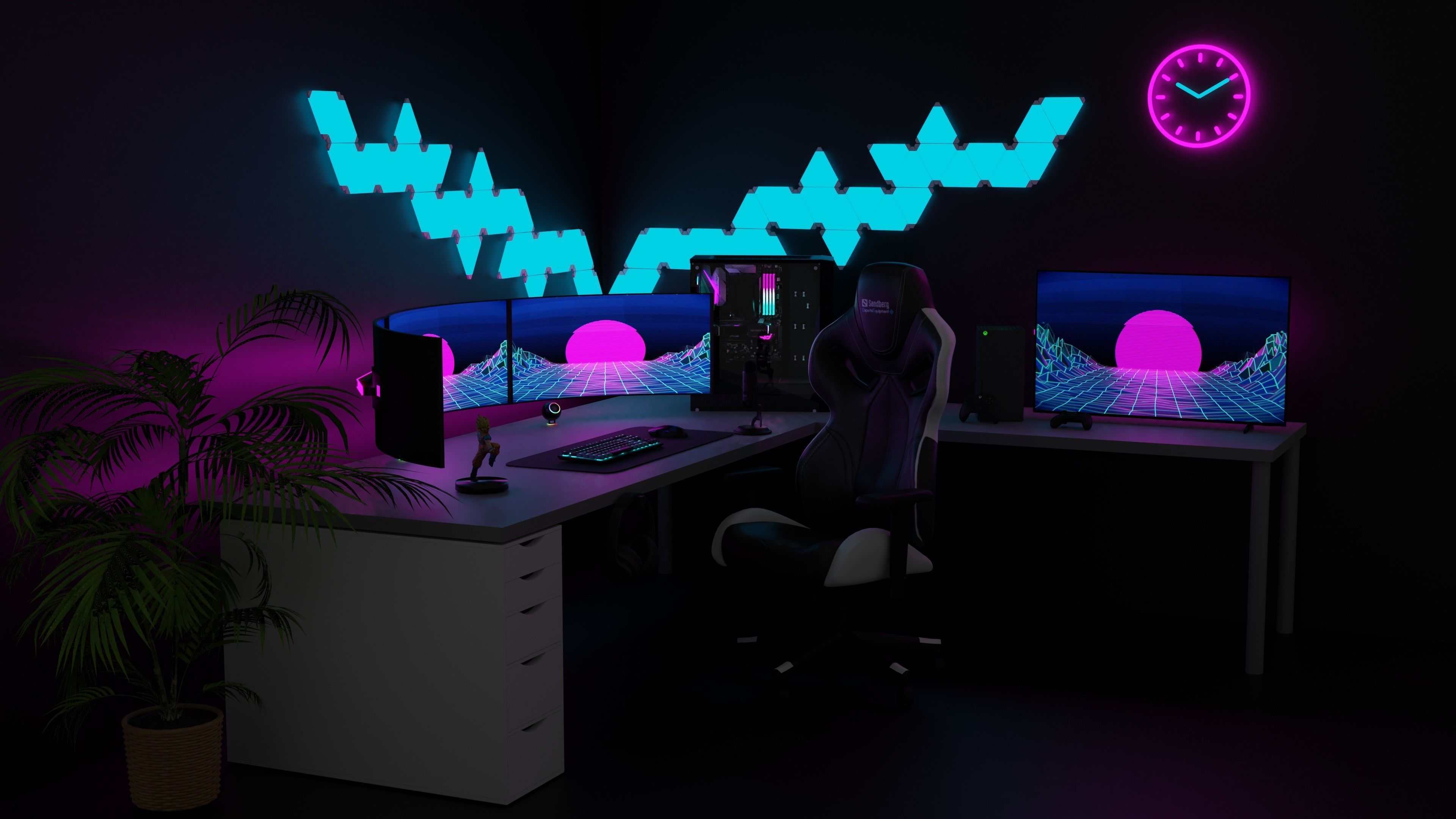 gaming room setup 3D model | CGTrader