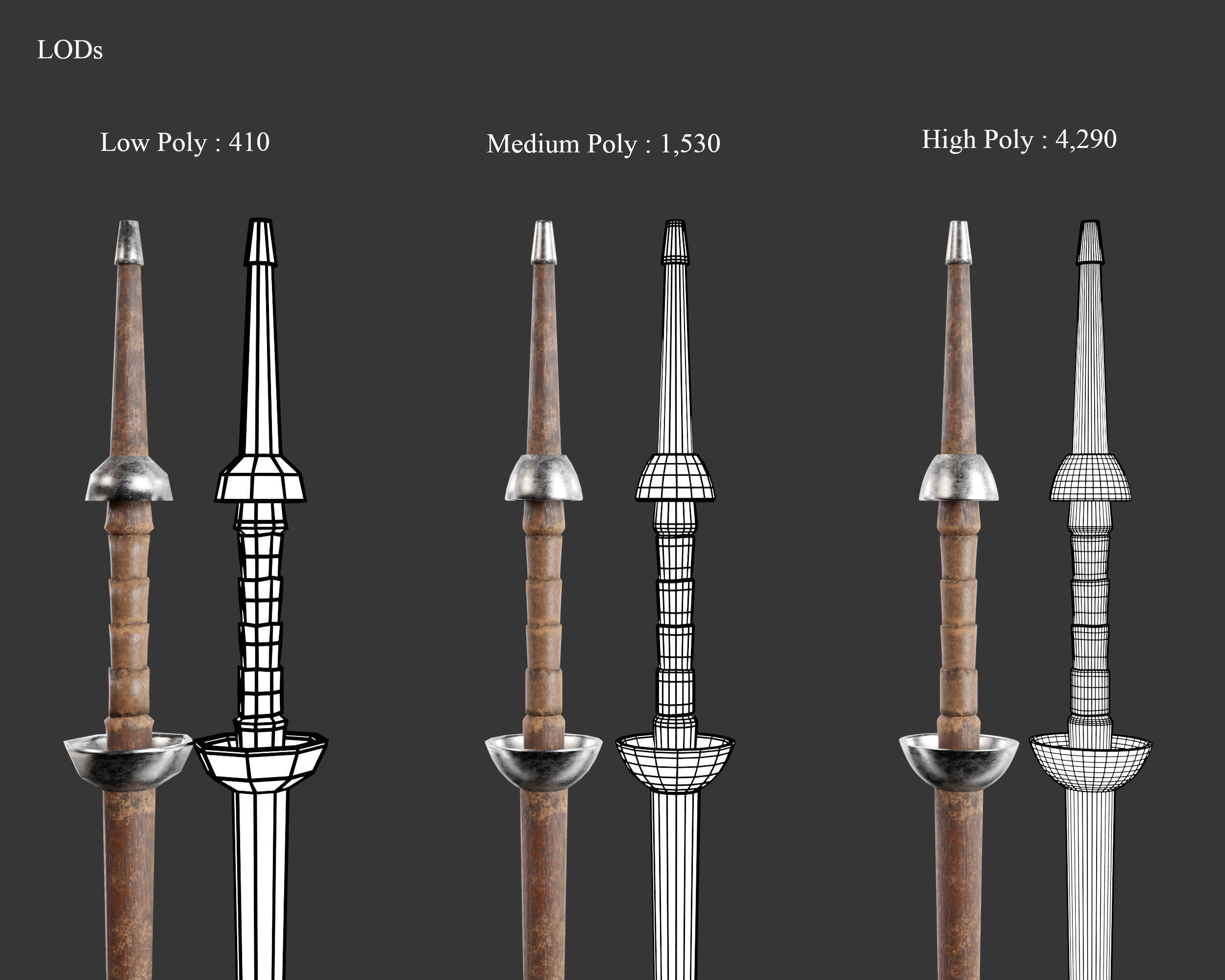 Medieval Collection Weapons Lances VR / AR / low-poly | CGTrader