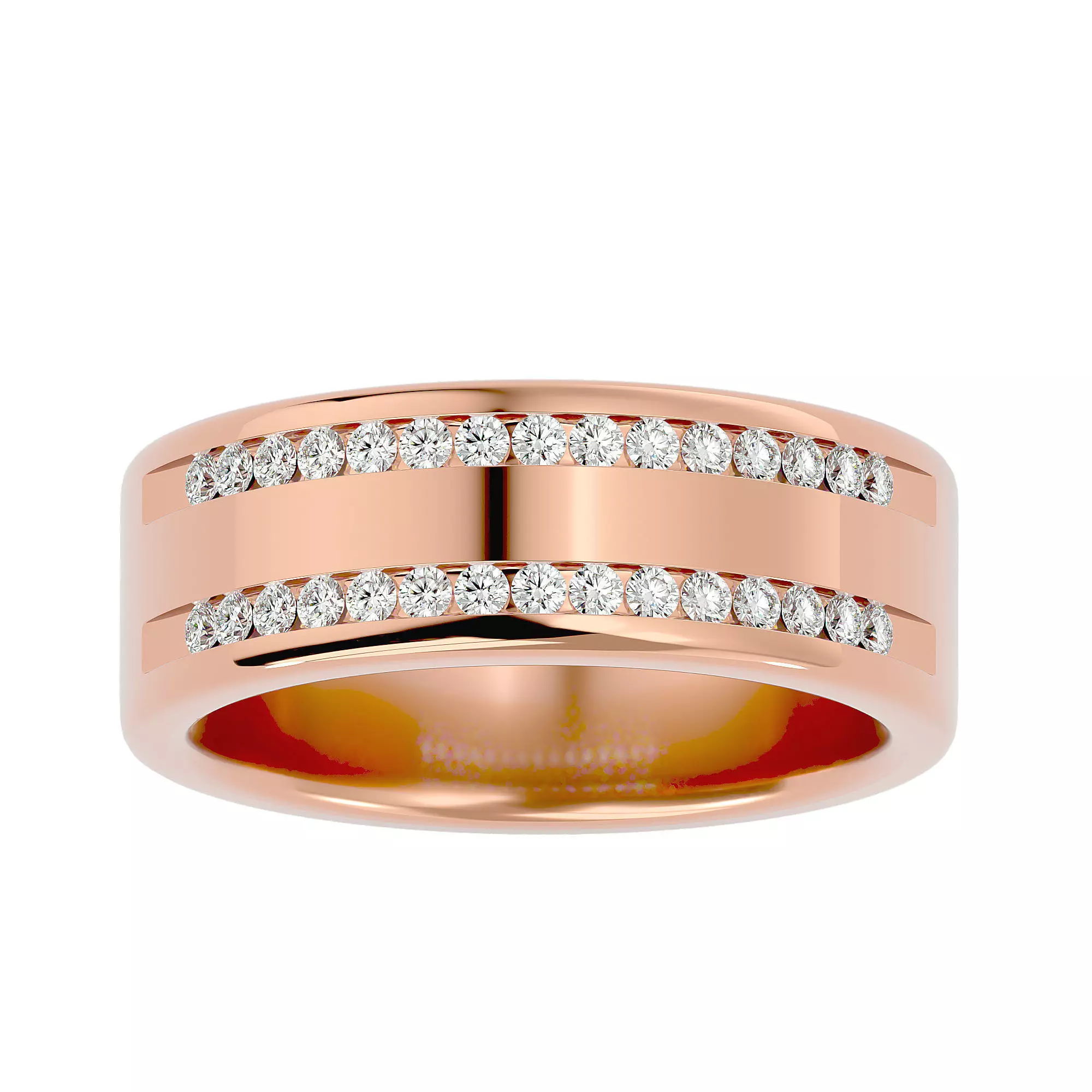 Diamond Band wedding engagement ring with 360 view animation 3D model ...