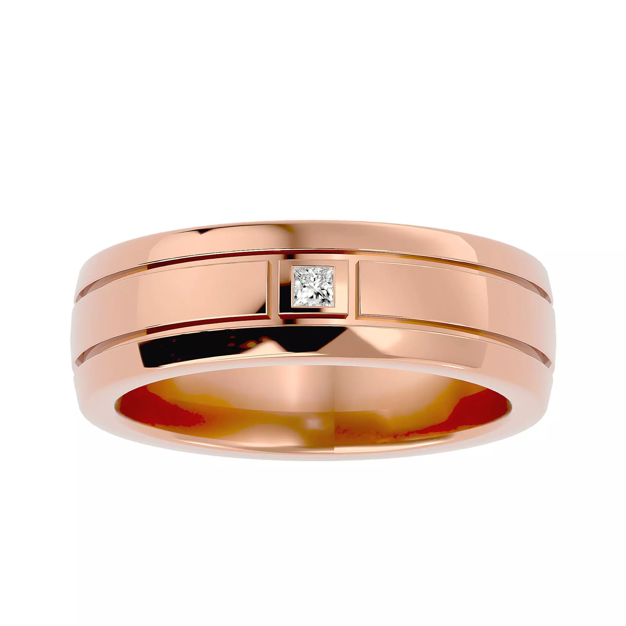 Diamond Band wedding engagement ring with 360 view animation 3D model ...
