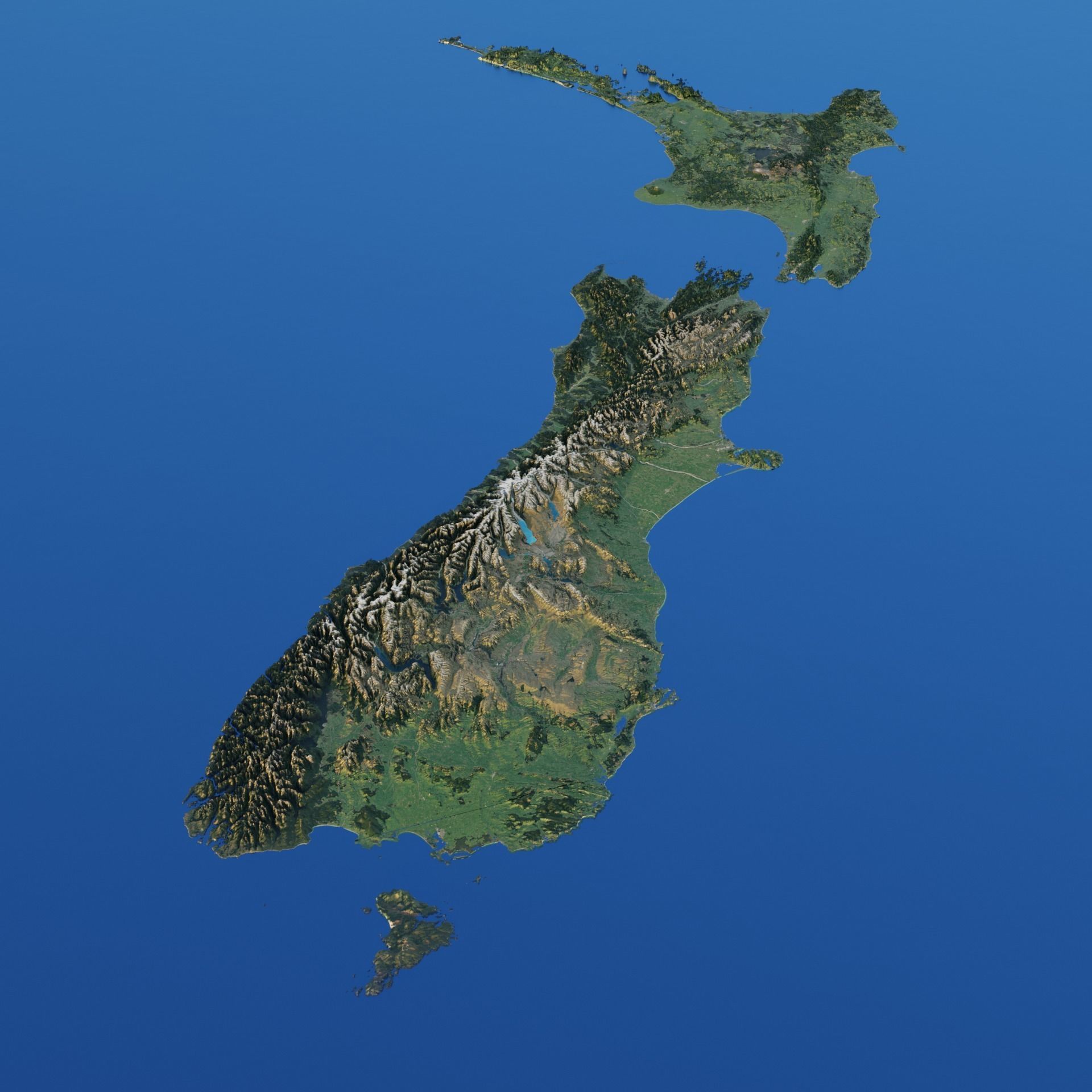 A 3d Terrain map of New Zealand 3D model | CGTrader
