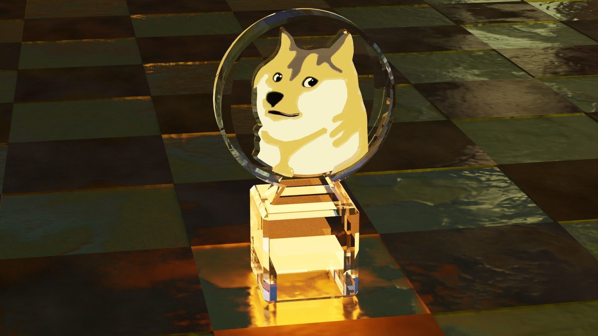Doge Coin Glass Chess Piece 3D model | CGTrader