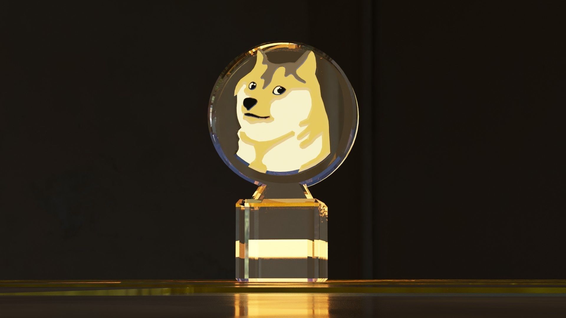 Doge Coin Glass Chess Piece 3D model | CGTrader