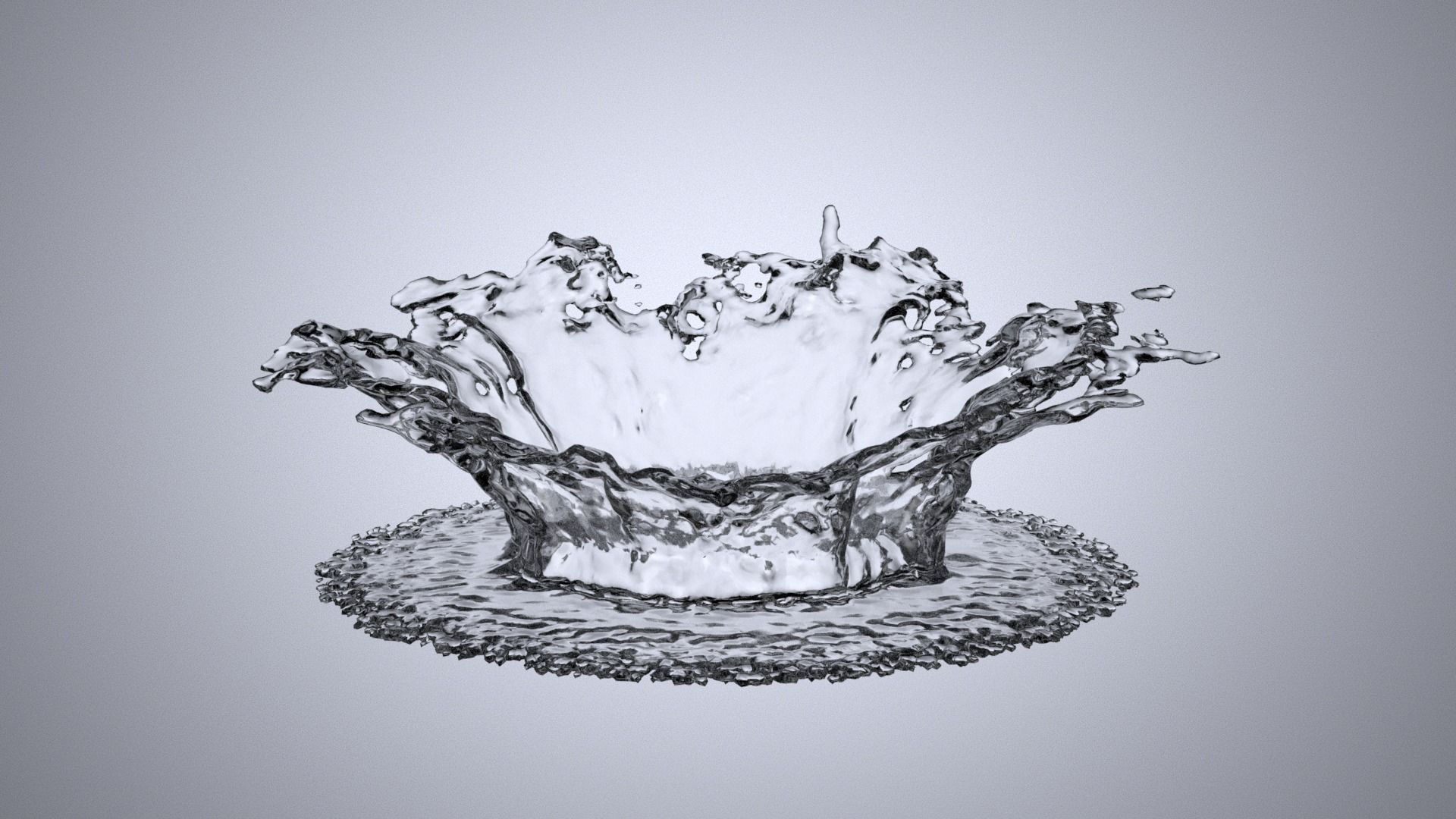 Splash Water 3D Model with Flat Standing Bottom 3D model | CGTrader