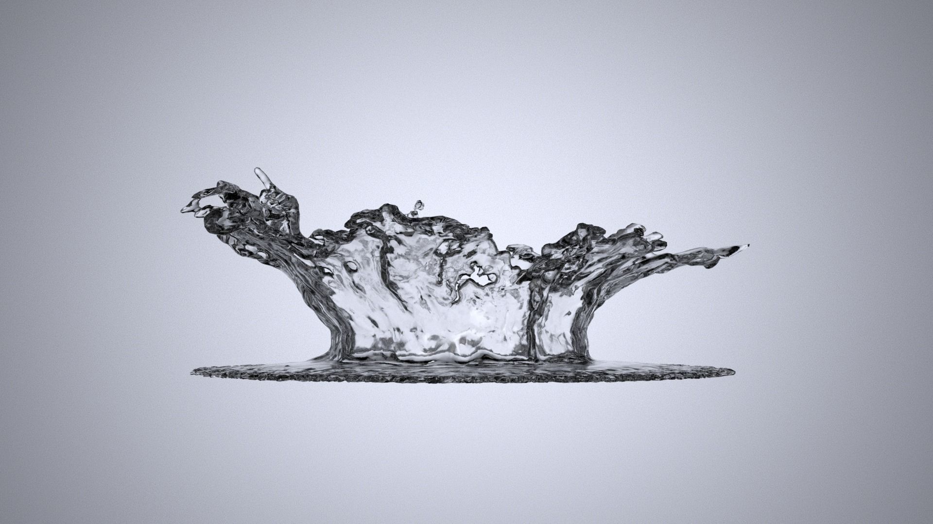 Splash Water 3D Model with Flat Standing Bottom 3D model | CGTrader