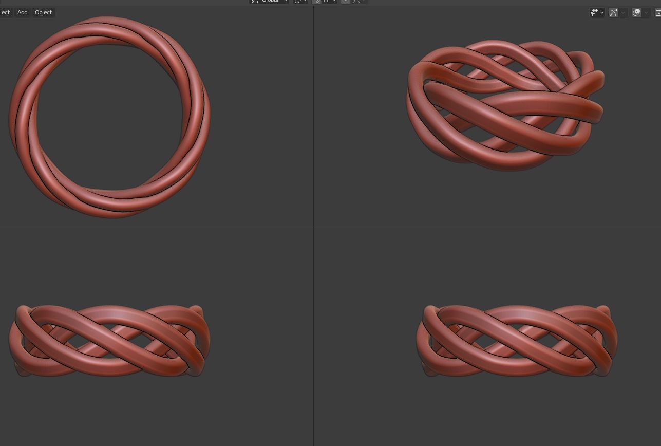 Twisted knot ring printable stl 3D model 3D printable | CGTrader