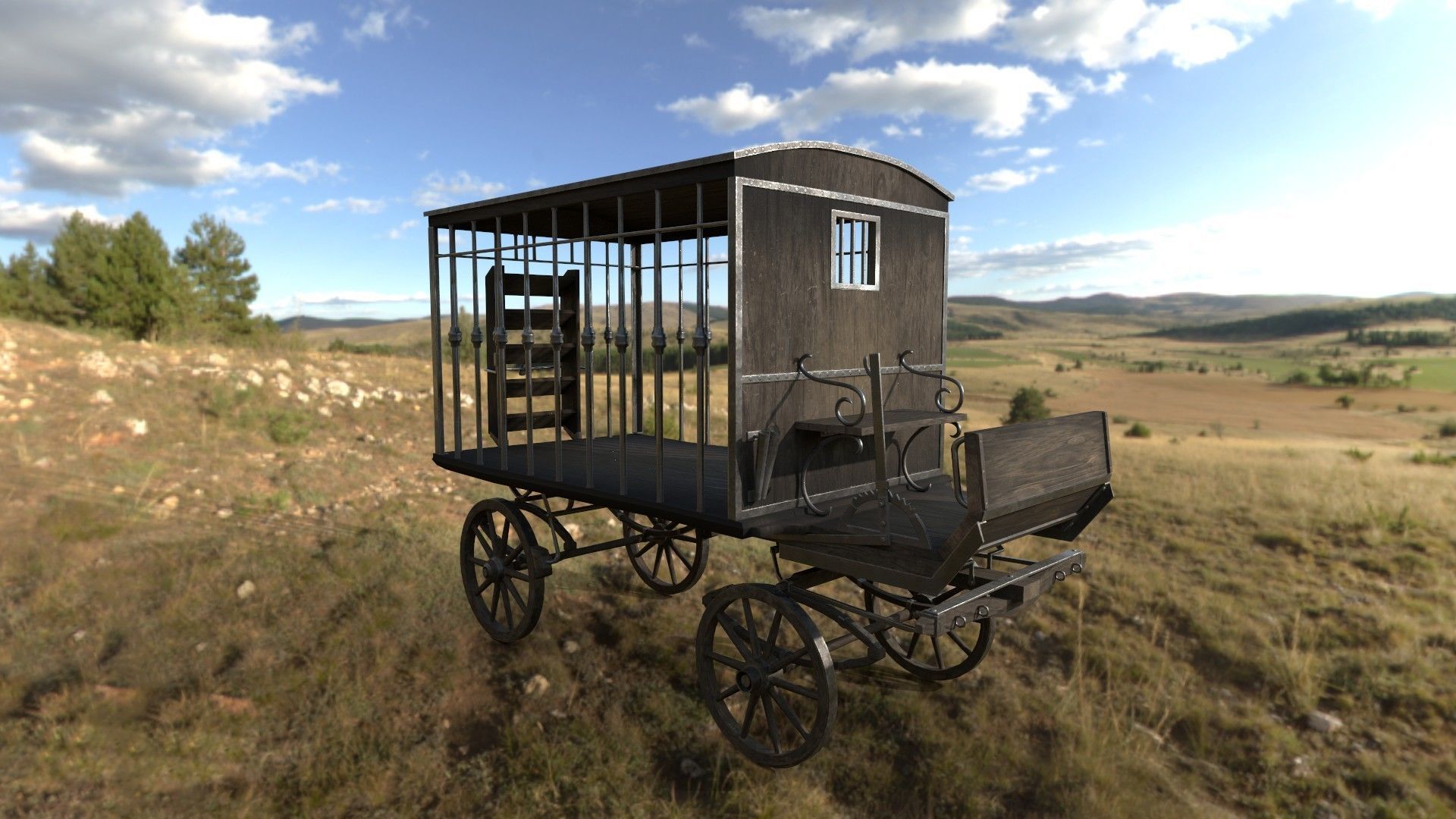 3D model Realistic Medieval Prisoner Carriage VR / AR / low-poly | CGTrader
