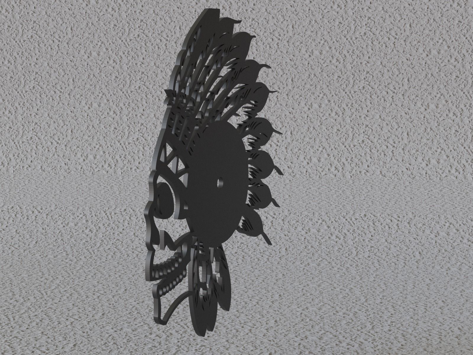 apache skull wall clock 3D model 3D printable | CGTrader