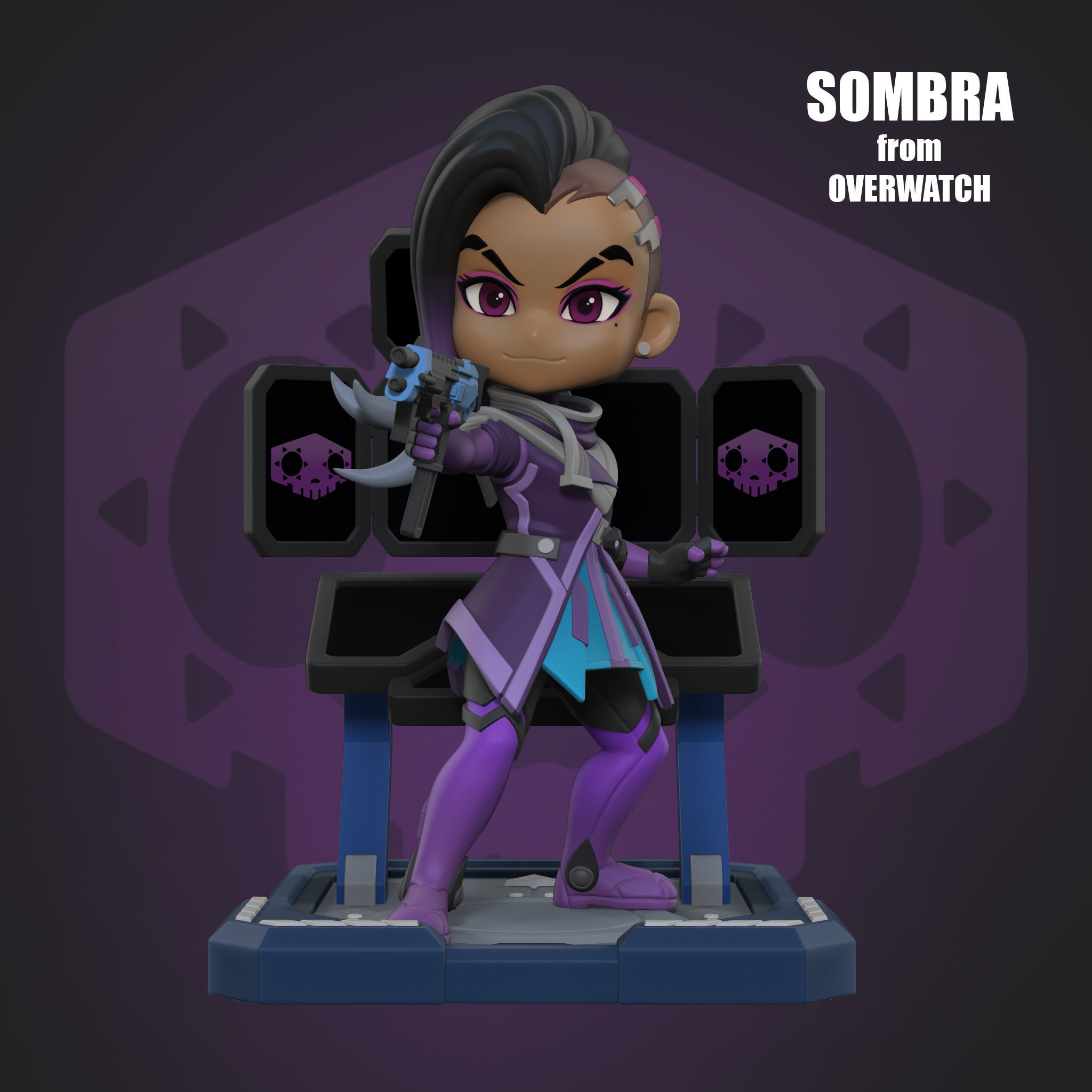 Overwatch Sombra Chibi 3D model 3D printable | CGTrader