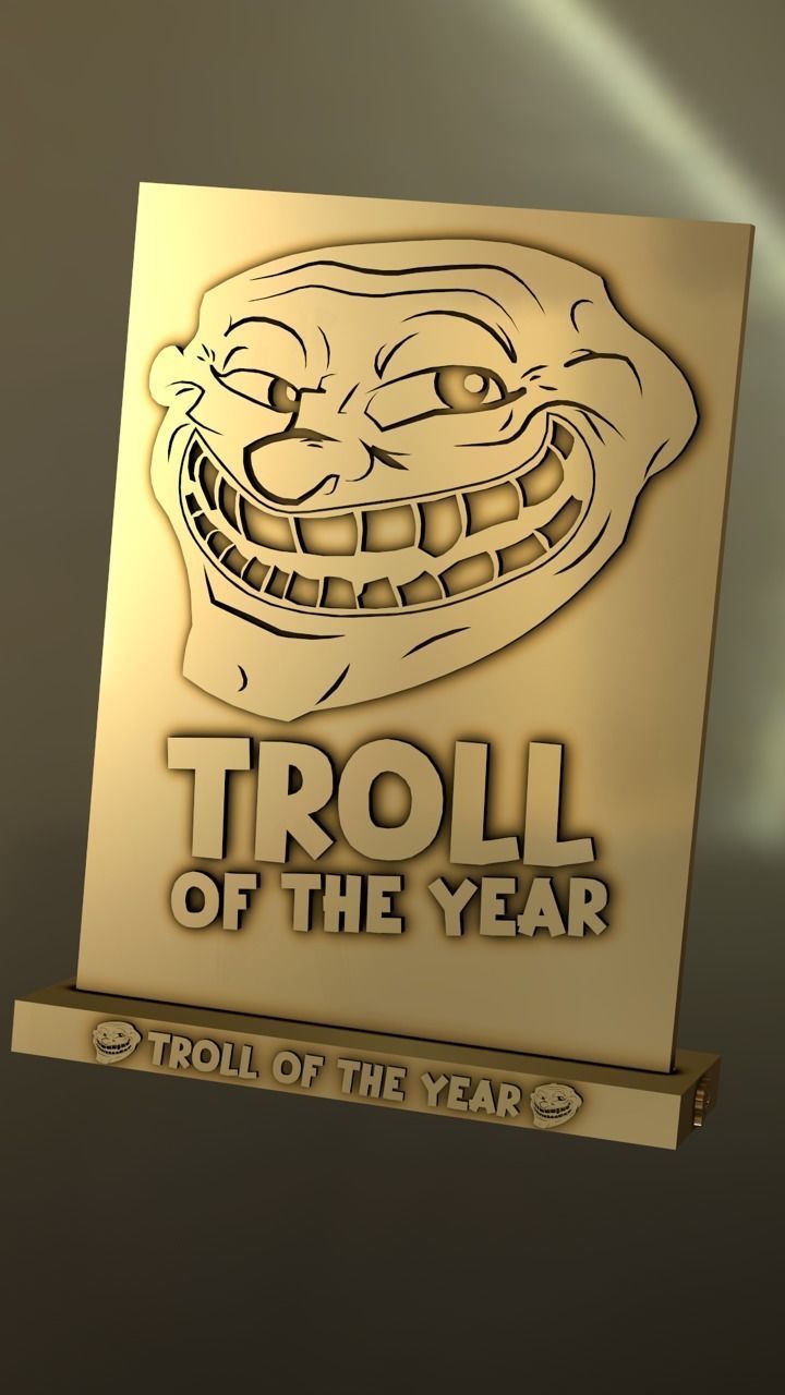TROLL of the YEAR Award 3D Print Model 3D model 3D printable | CGTrader