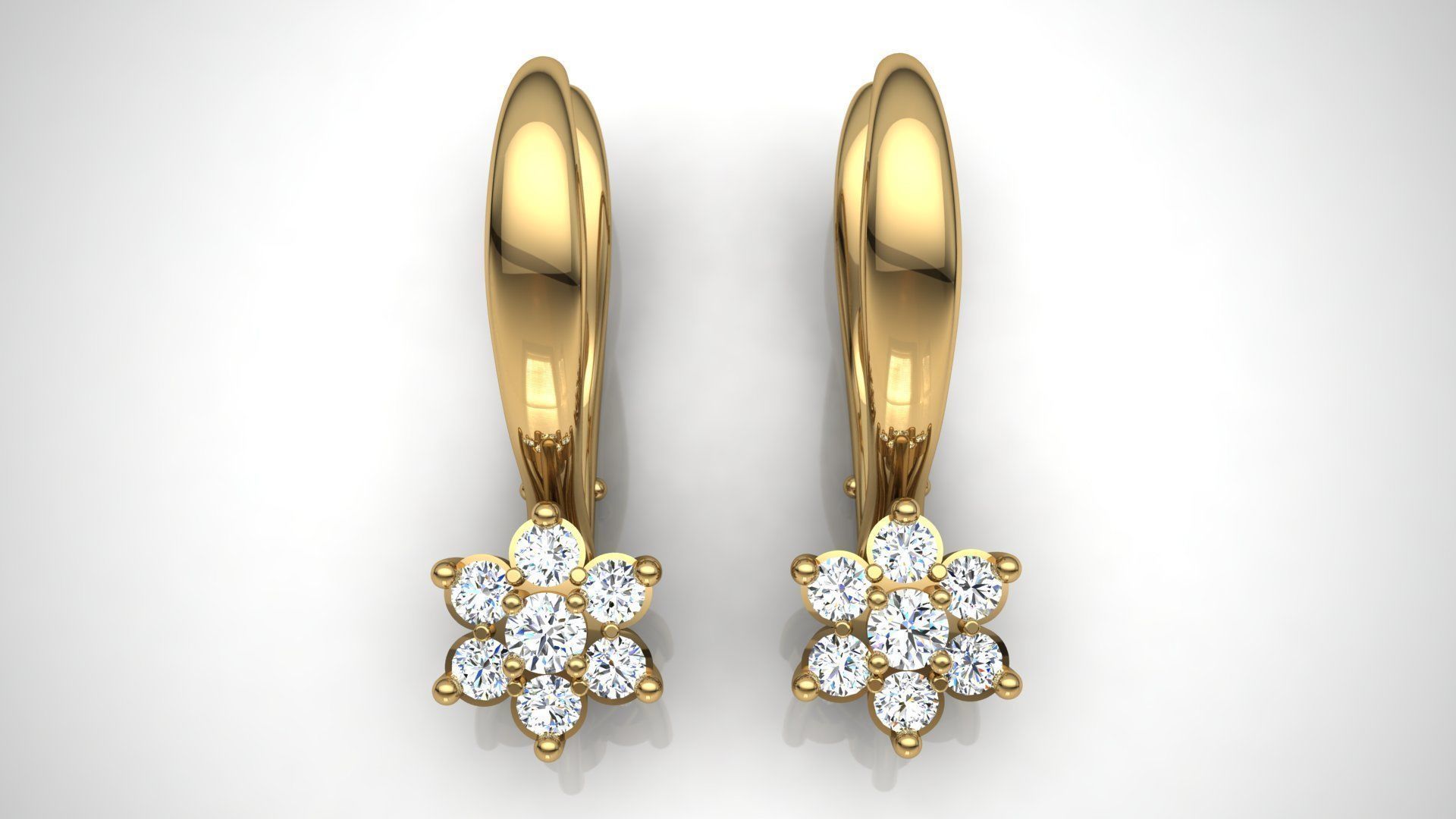 Earring E9 The luxury female earring with gems 3D model 3D printable ...