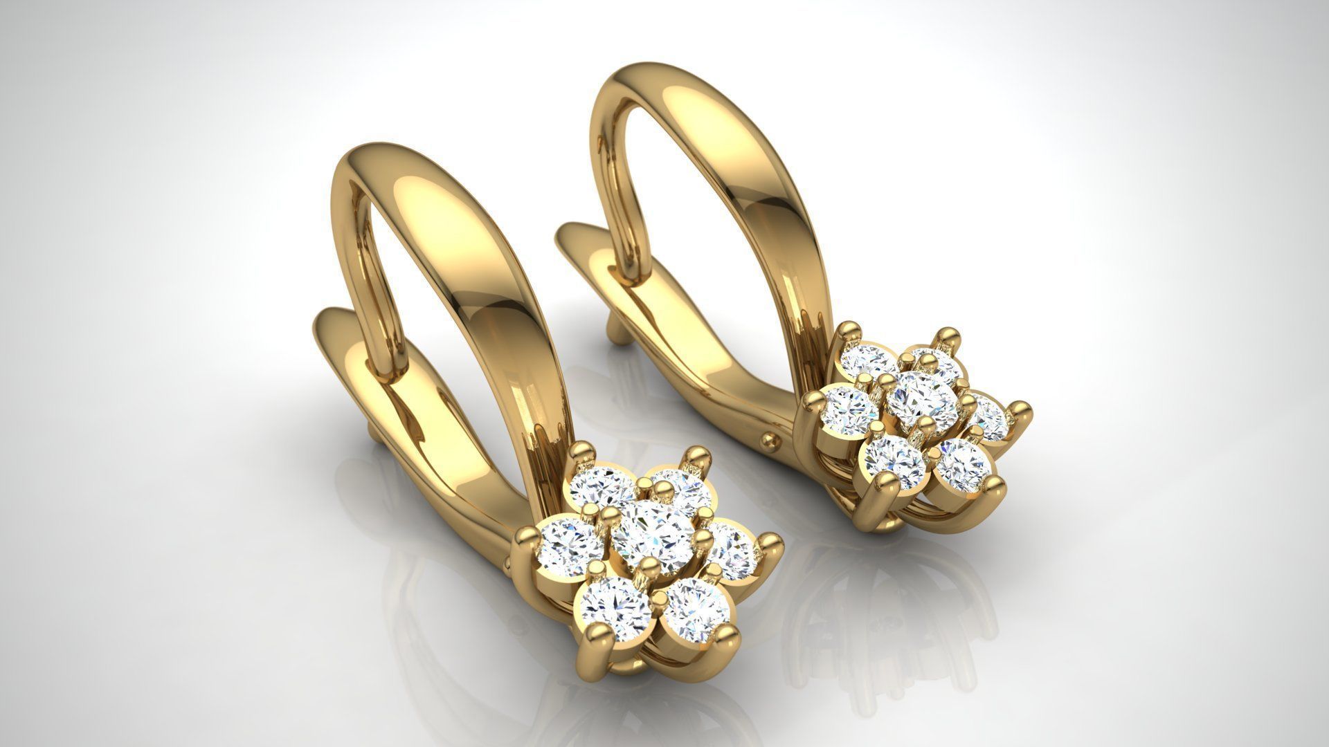 Earring E9 The luxury female earring with gems 3D model 3D printable ...