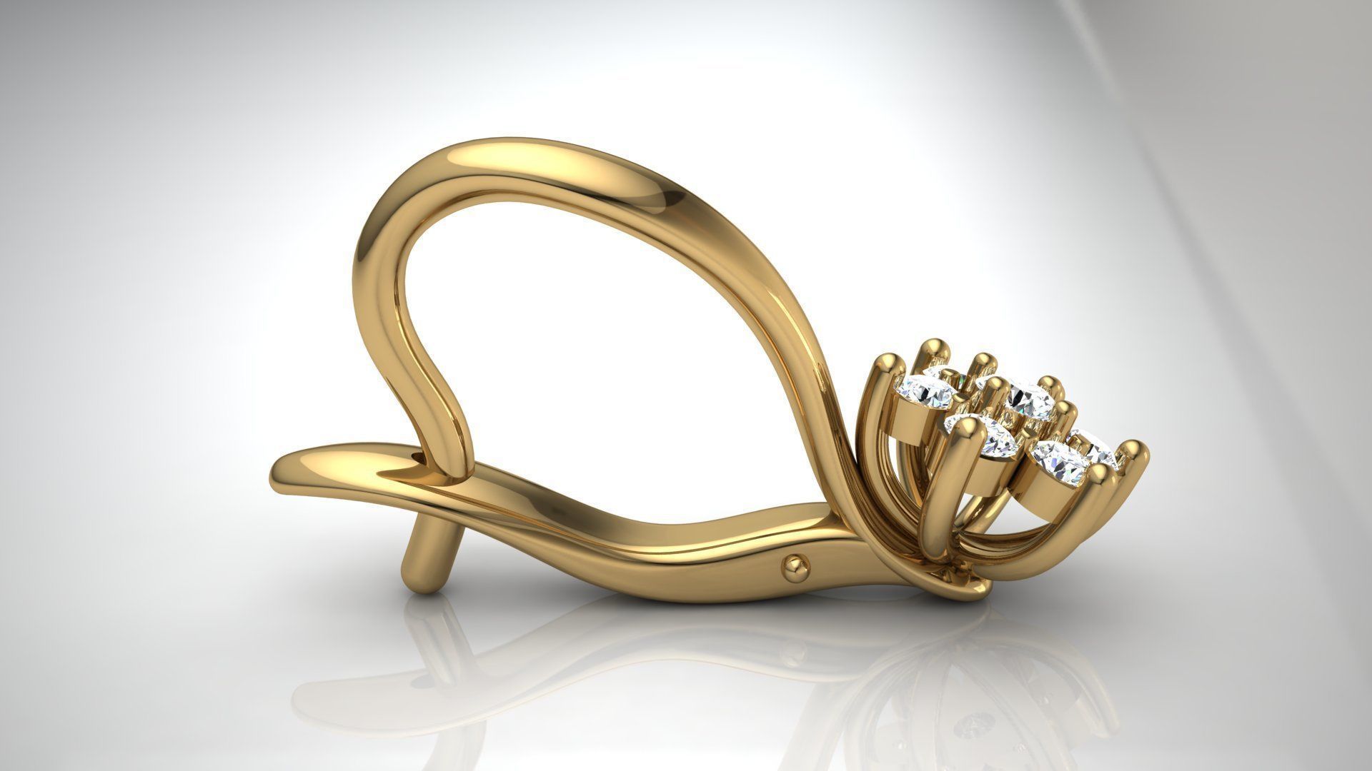 Earring E9 The luxury female earring with gems 3D model 3D printable ...