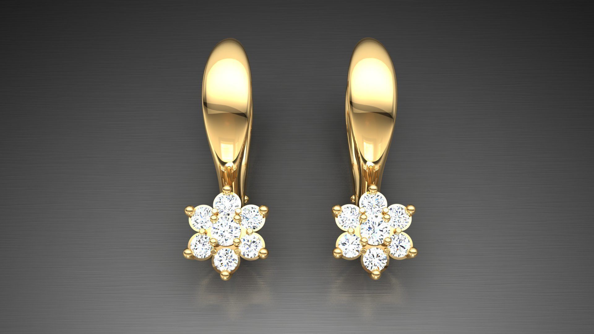 Earring E11 The luxury female earring with gems 3D model 3D printable ...