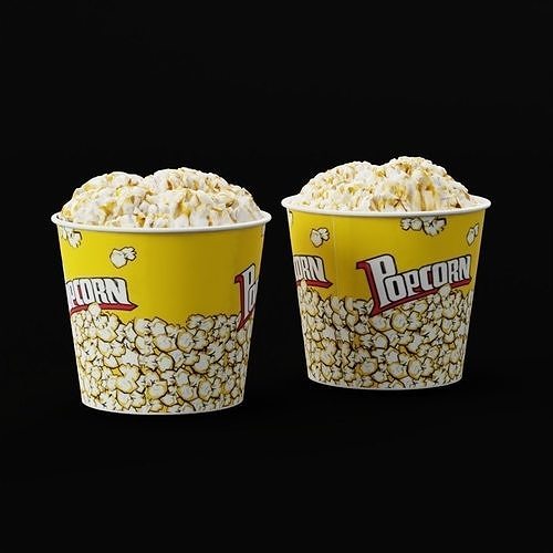 Popcorn Buckets 3D model | CGTrader