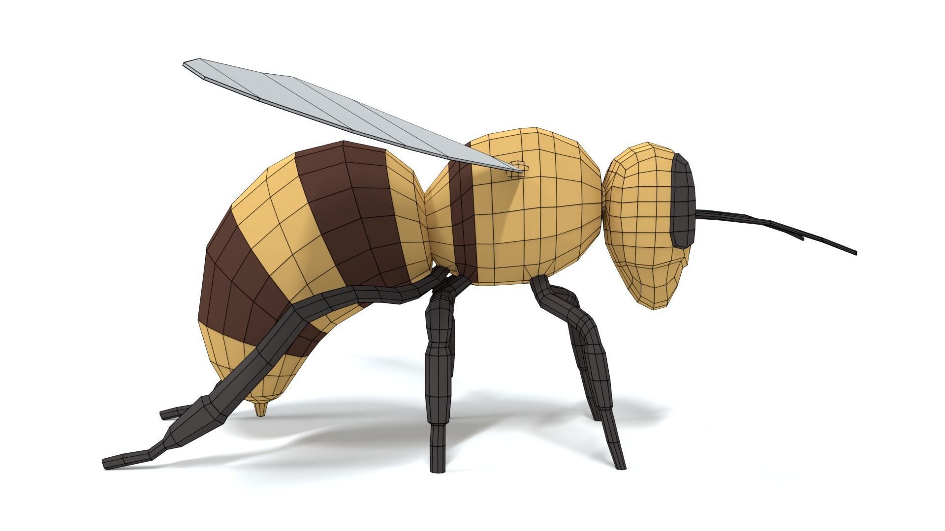 3D model Low Poly Cartoon Honey Bee VR / AR / low-poly | CGTrader