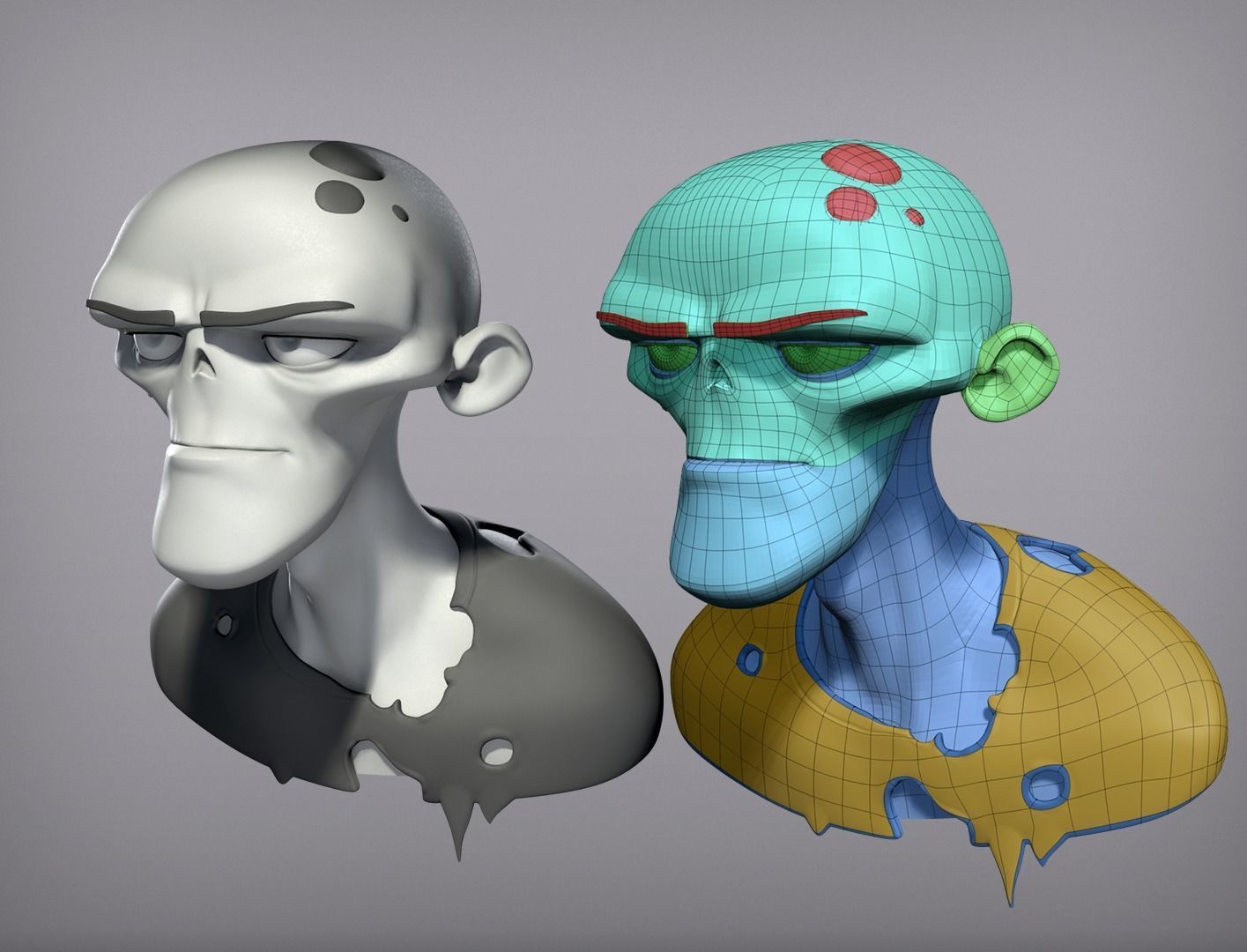 Cartoon character zombie base mesh 3D model | CGTrader
