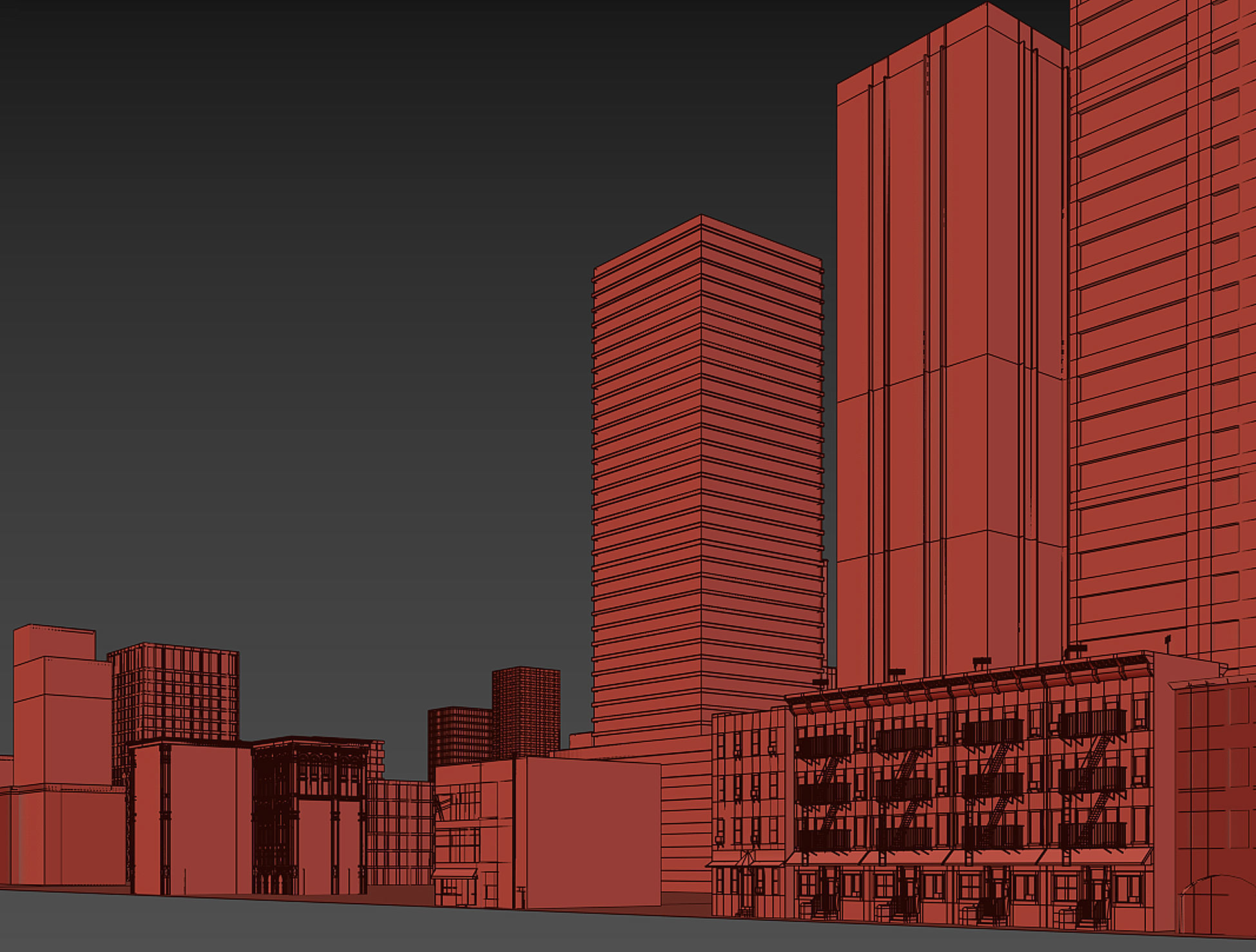 3D model Lowpoly Photorealistic City Buildings VR / AR / low-poly ...