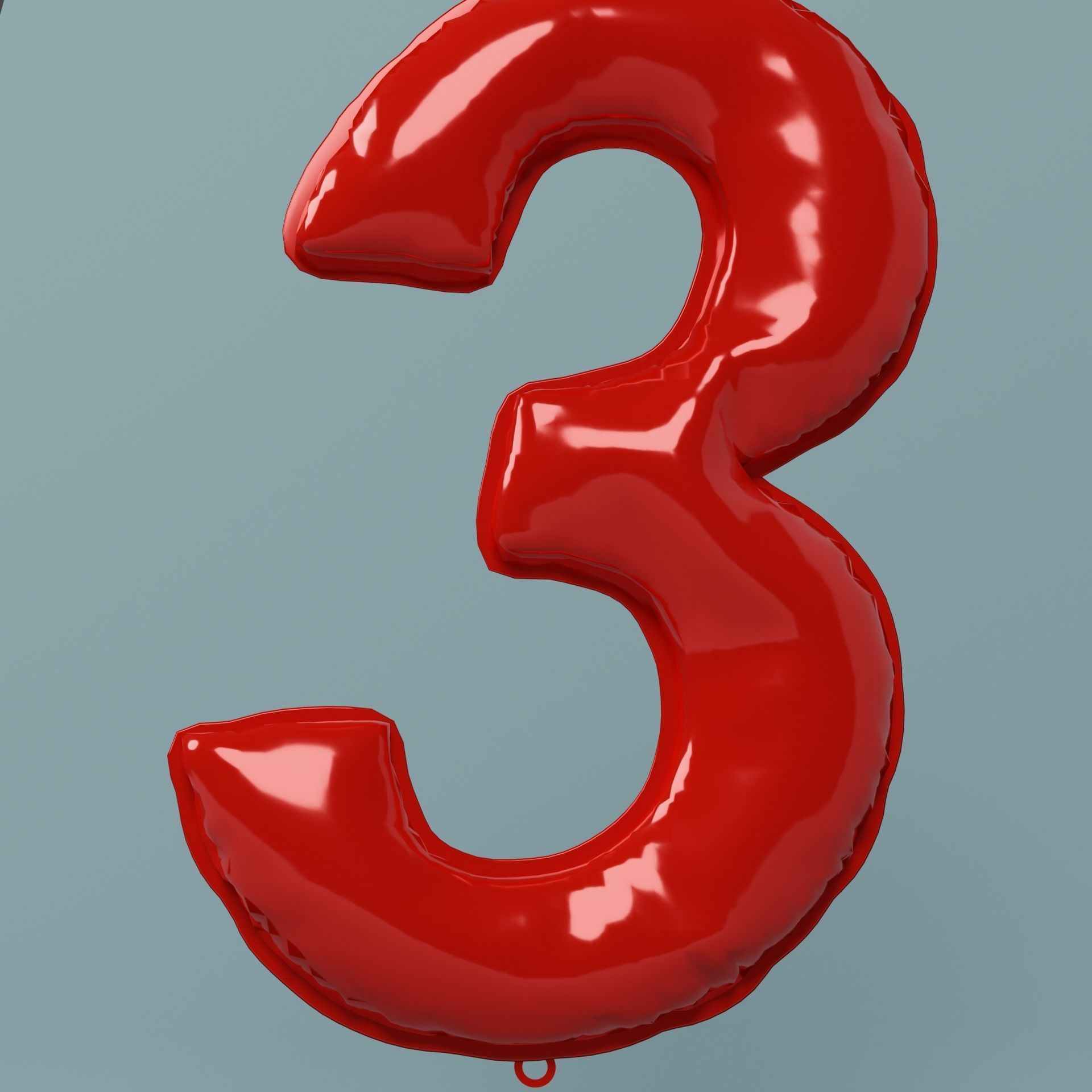 NUMBER 3 BALLOON 3D model | CGTrader