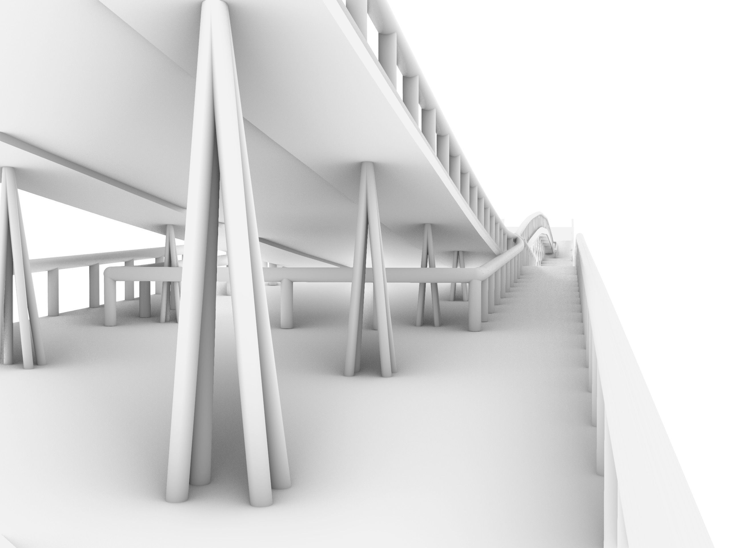 Passerelle Simone-de-Beauvoir Pedestrian Bridge Paris 3D model | CGTrader