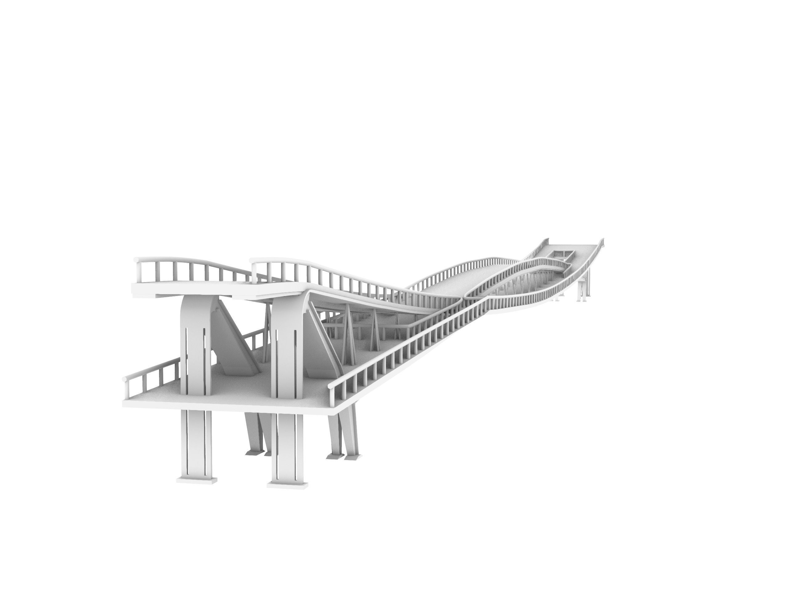 Passerelle Simone-de-Beauvoir Pedestrian Bridge Paris 3D model | CGTrader