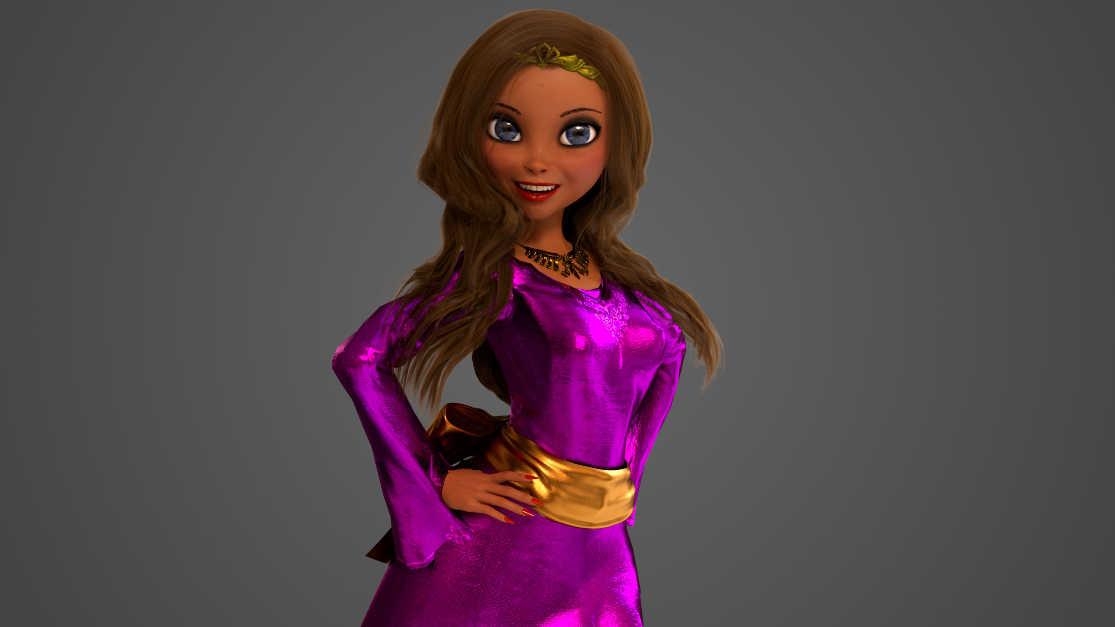 Cartoon Princess 3D model animated rigged | CGTrader