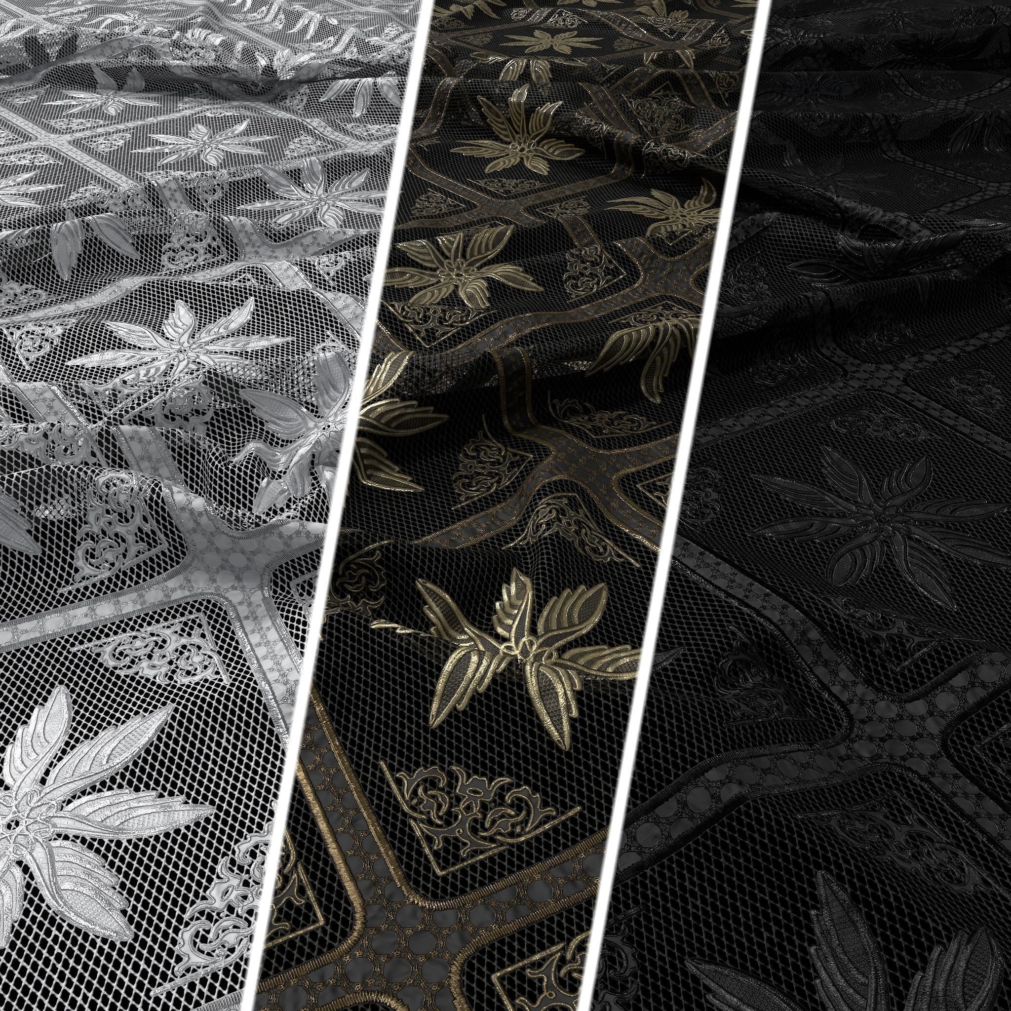 Lace Embroidery 05 - 4K - PBR - PNG - SBSAR Texture | CGTrader