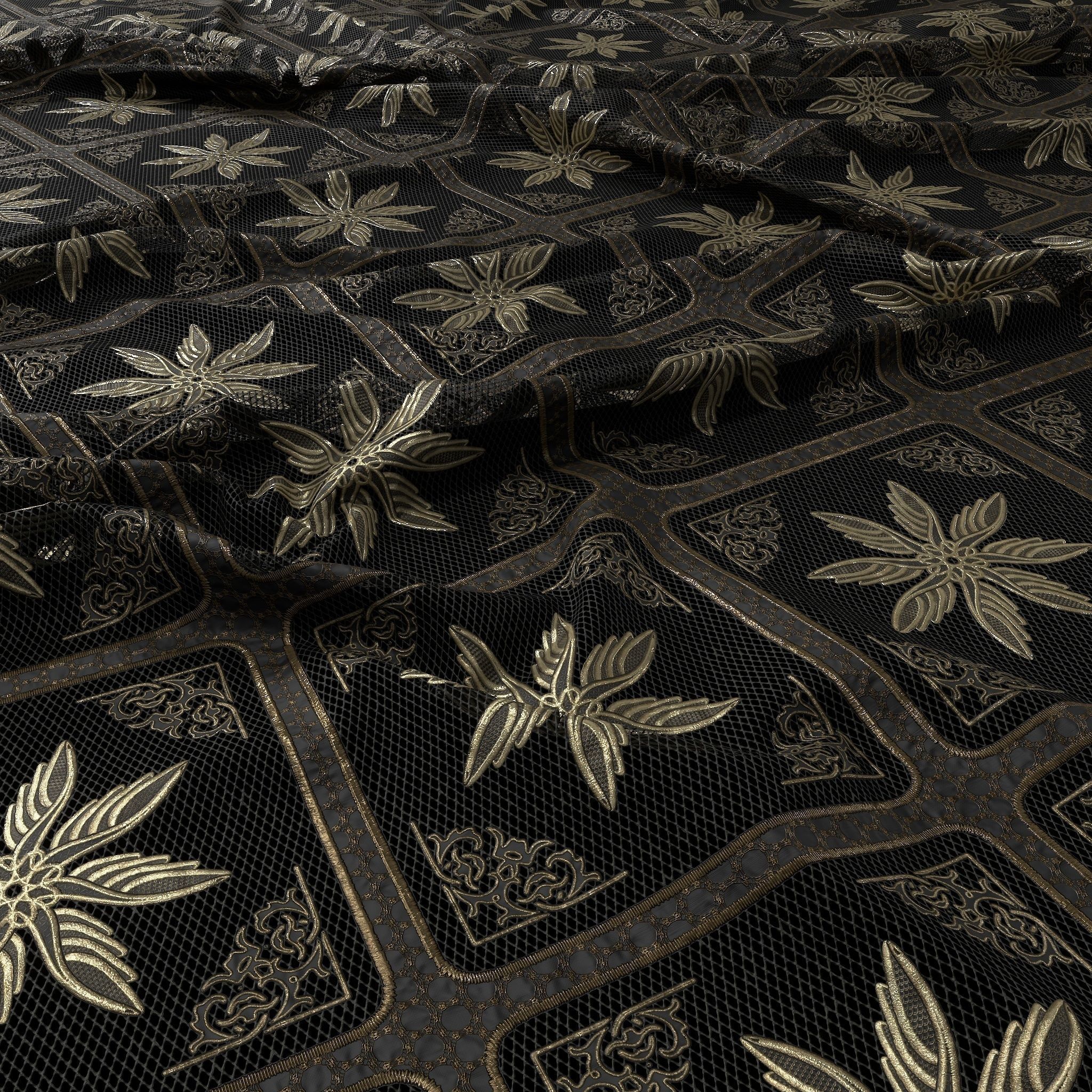 Lace Embroidery 05 - 4K - PBR - PNG - SBSAR Texture | CGTrader