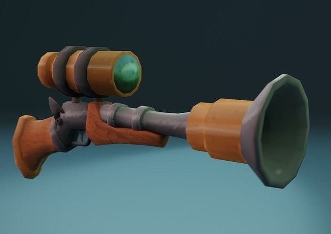 Gameready stylized blunderbuss free VR / AR / low-poly 3D model | CGTrader
