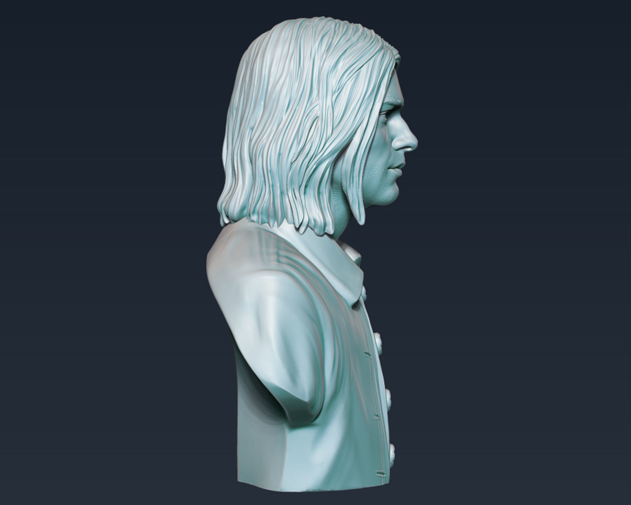 Kurt Cobain portrait sculpture 3D model 3D printable | CGTrader