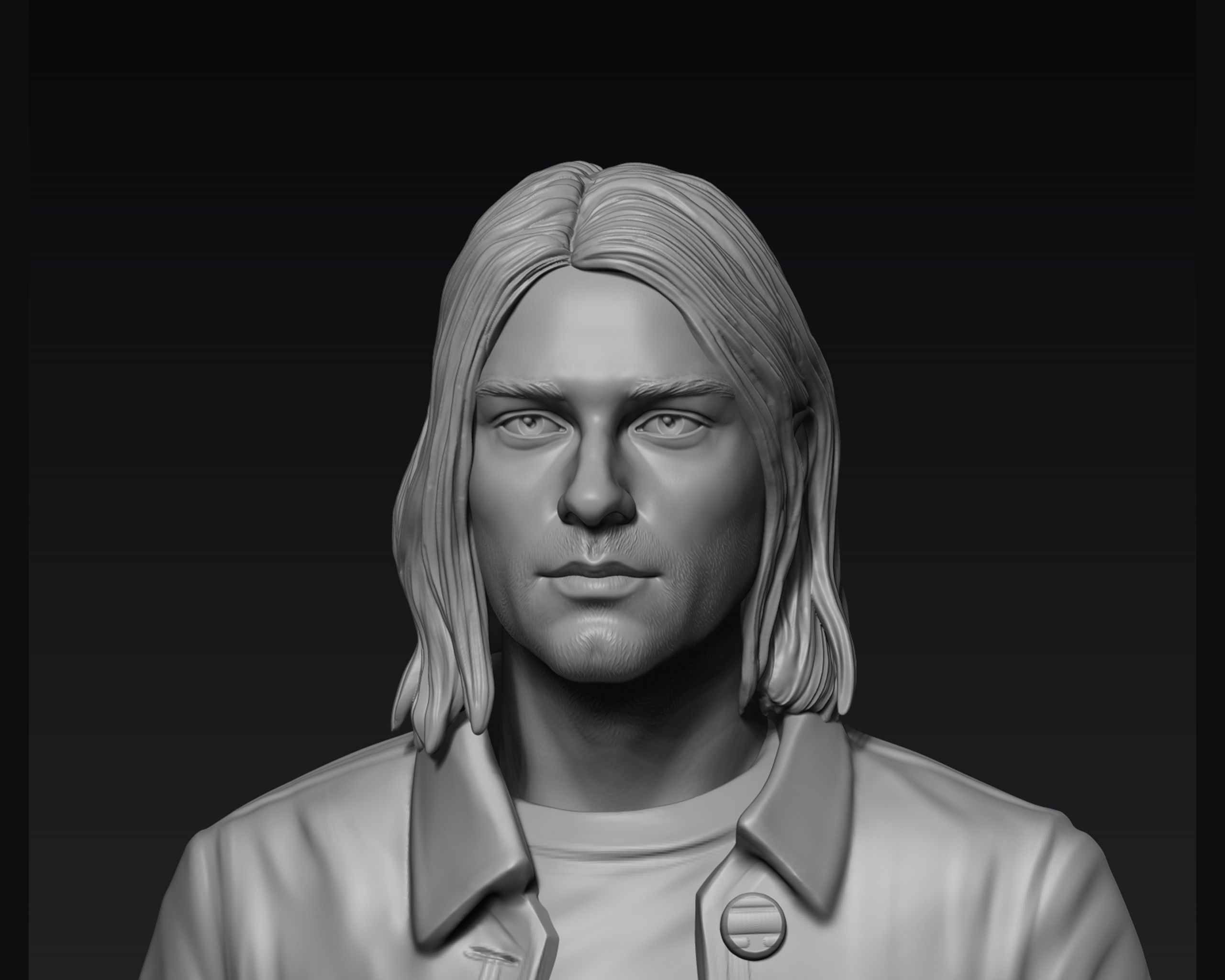 Kurt Cobain portrait sculpture 3D model 3D printable | CGTrader