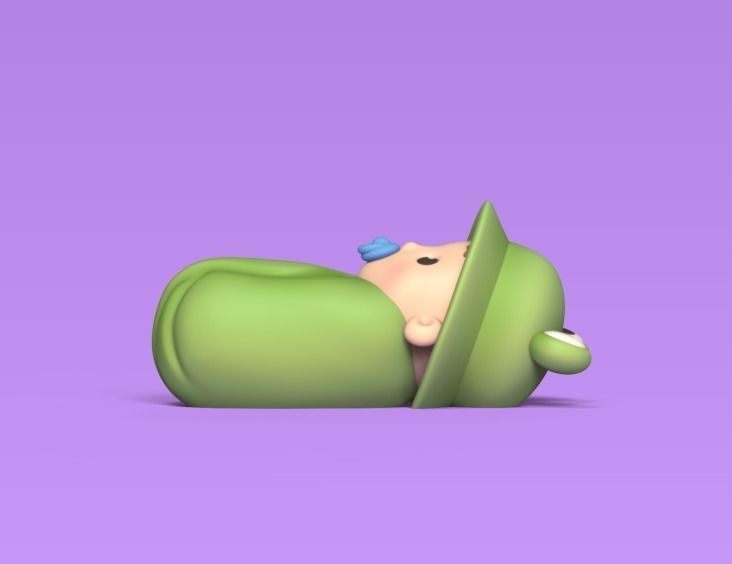 Baby Frog Hat 3D model 3D printable | CGTrader