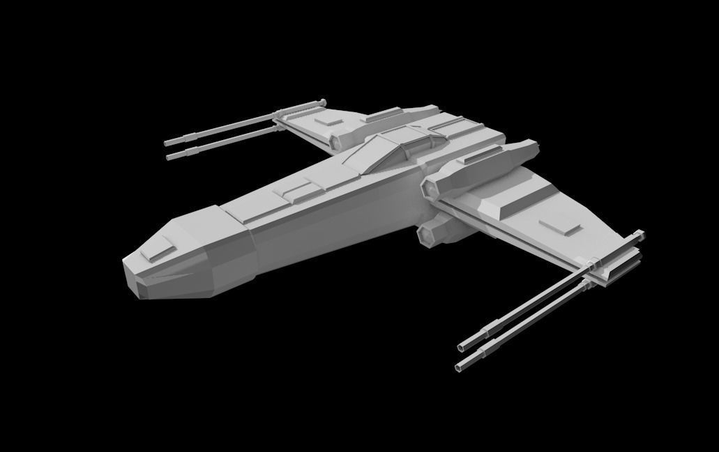 3D model Low poly Star wars X-wing VR / AR / low-poly | CGTrader