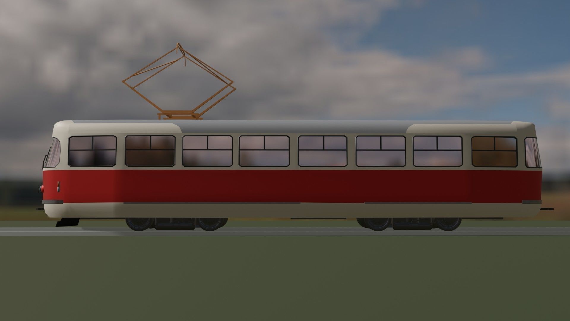 3D model 3D Tram Tatra T3 Czech Russian Soviet Union Game Ready Model ...