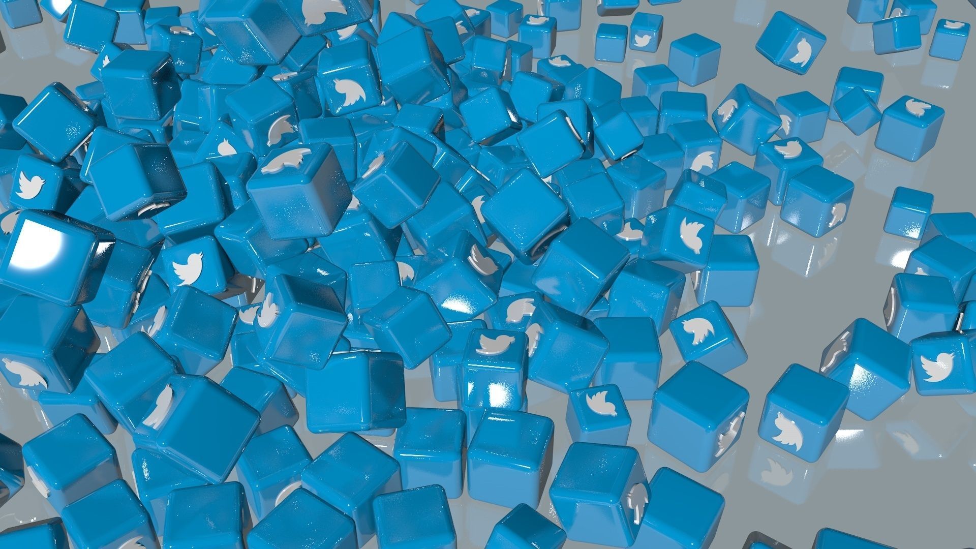 3D model 3D TwitterSocial-AppLogo cube with twitter logo VR / AR / low ...