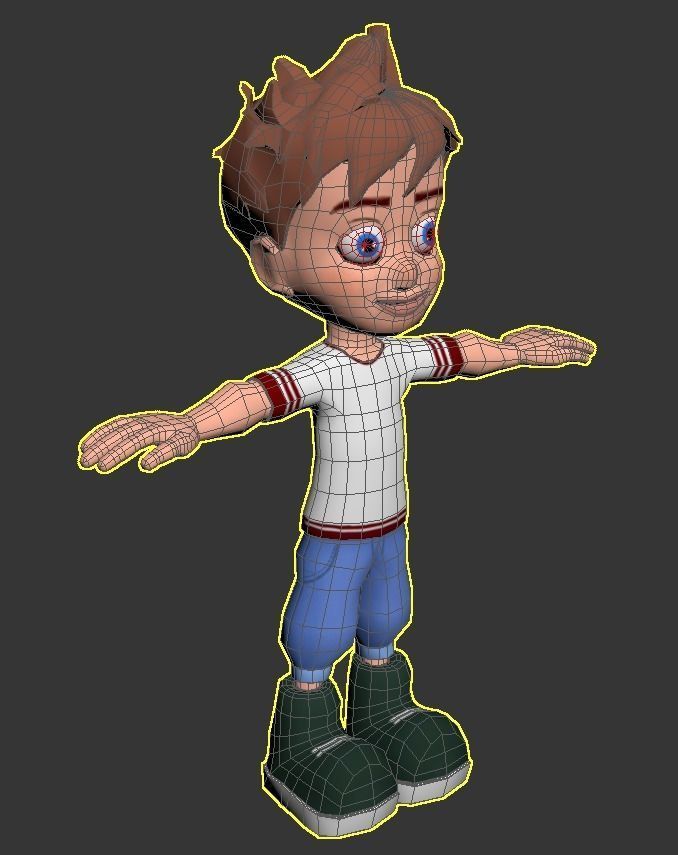 Child Cartoon character - Low Poly free VR / AR / low-poly 3D model ...