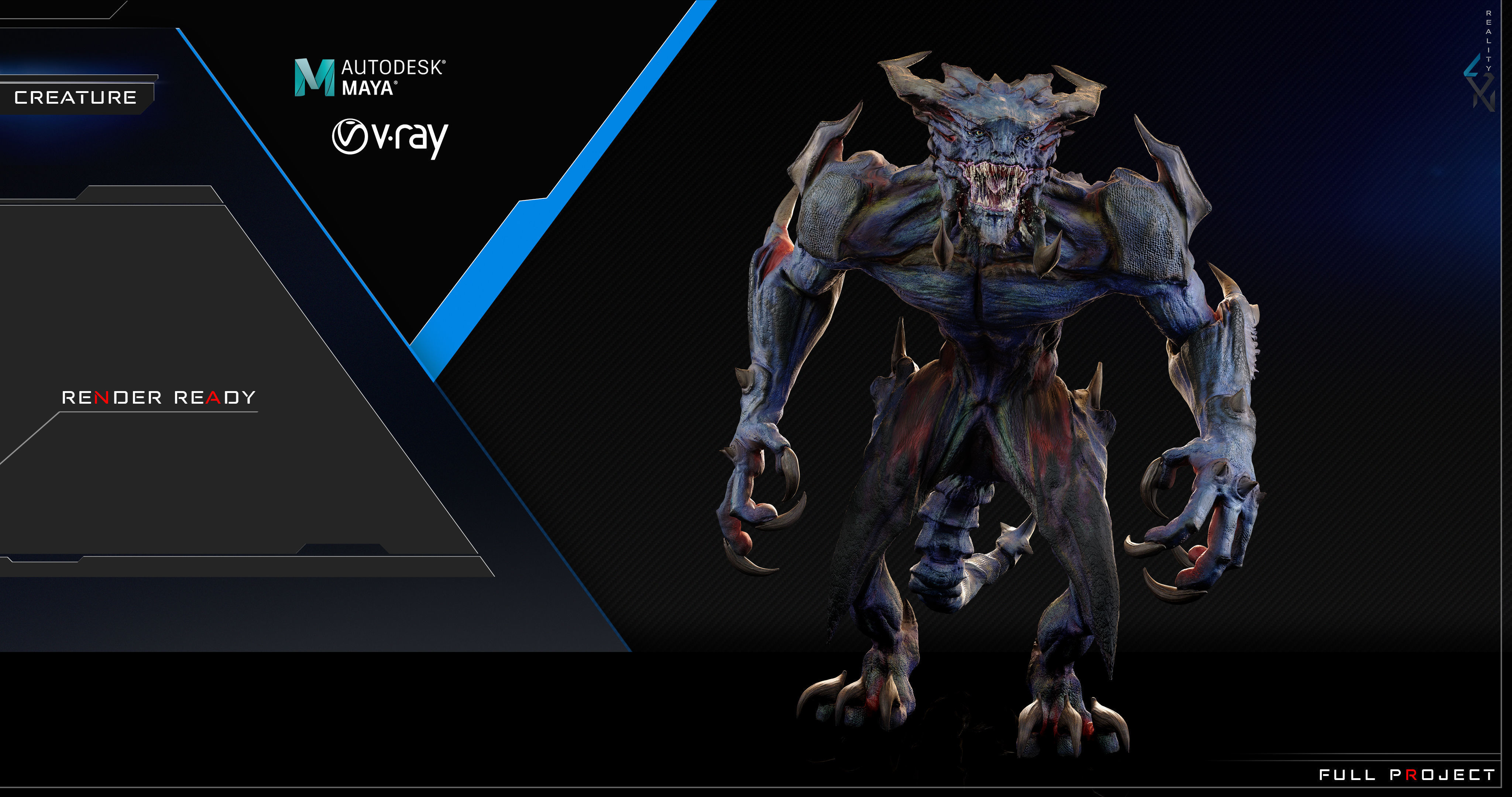 Free Creature Rig - Project free 3D model rigged | CGTrader