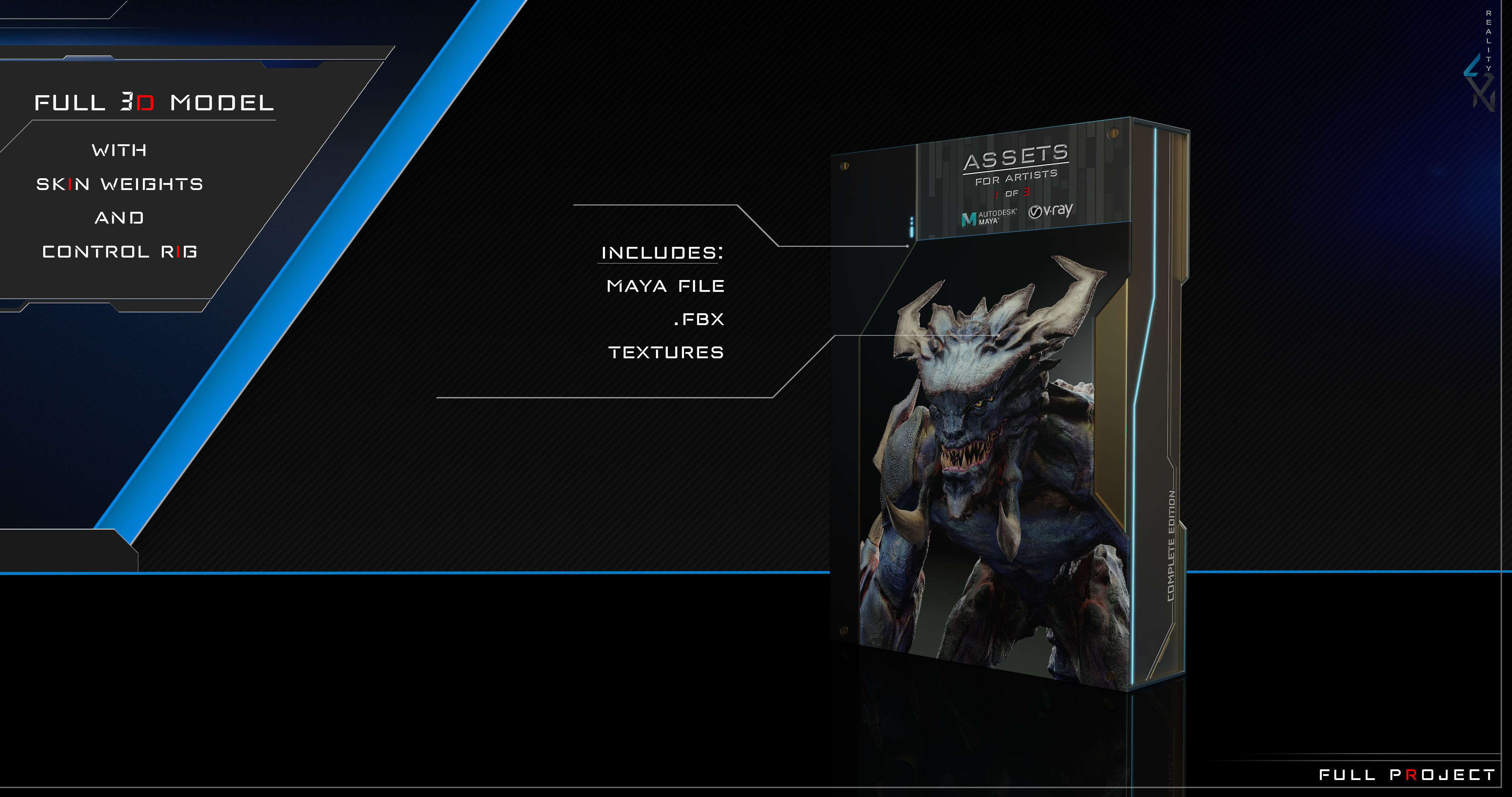 Free Creature Rig - Project free 3D model rigged | CGTrader