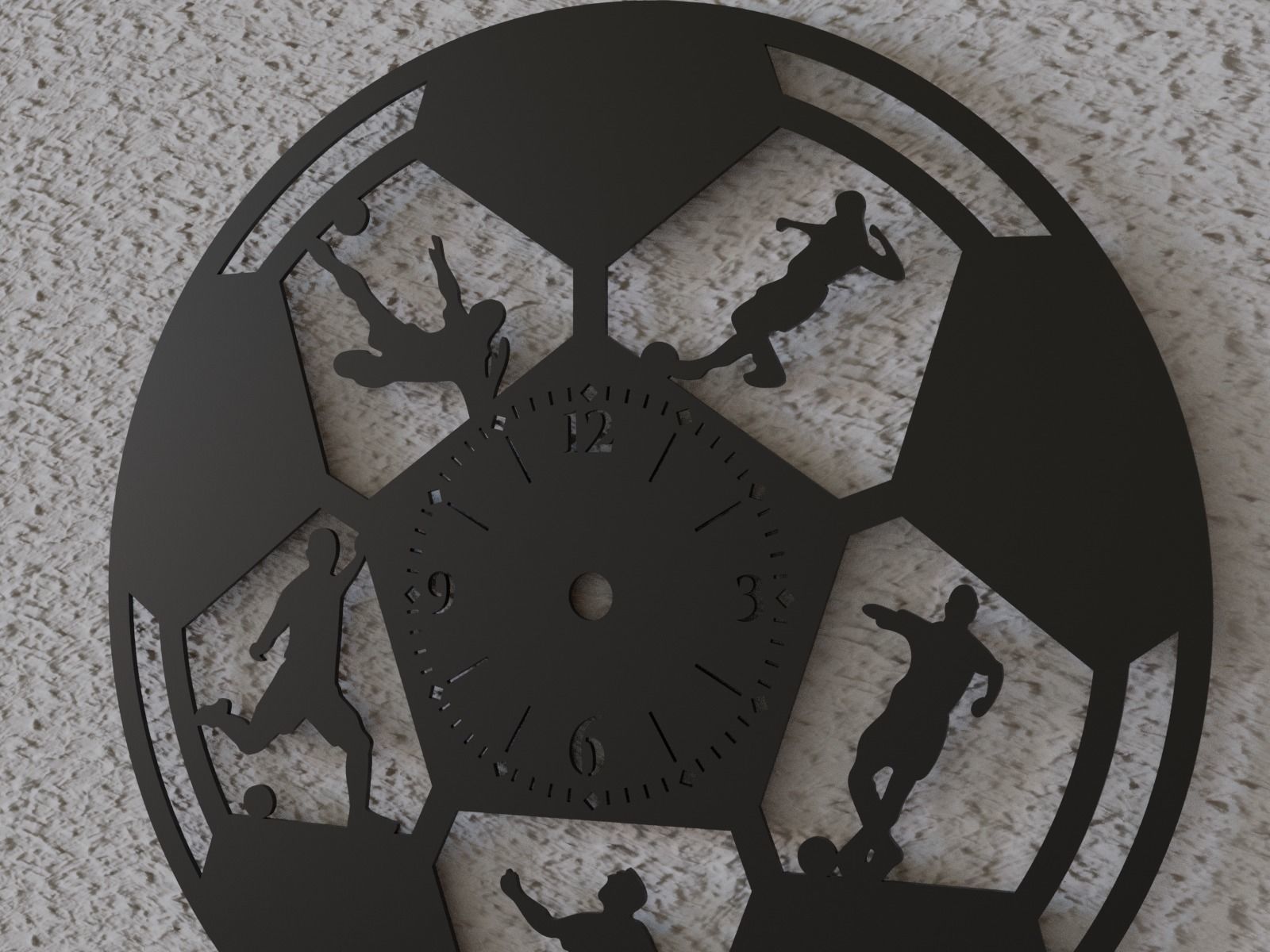 fotbal wall clock 3D model 3D printable | CGTrader