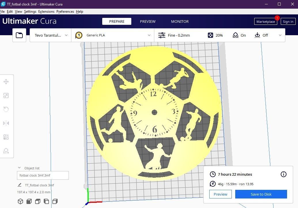 fotbal wall clock 3D model 3D printable | CGTrader