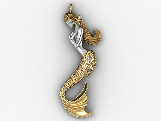 mermaid pendant 09 3D model 3D printable | CGTrader