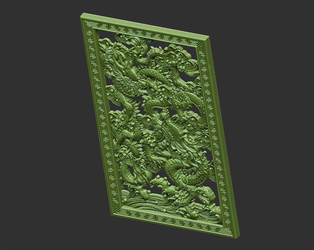 dragons chinese dragon wall panel 3D model 3D printable | CGTrader