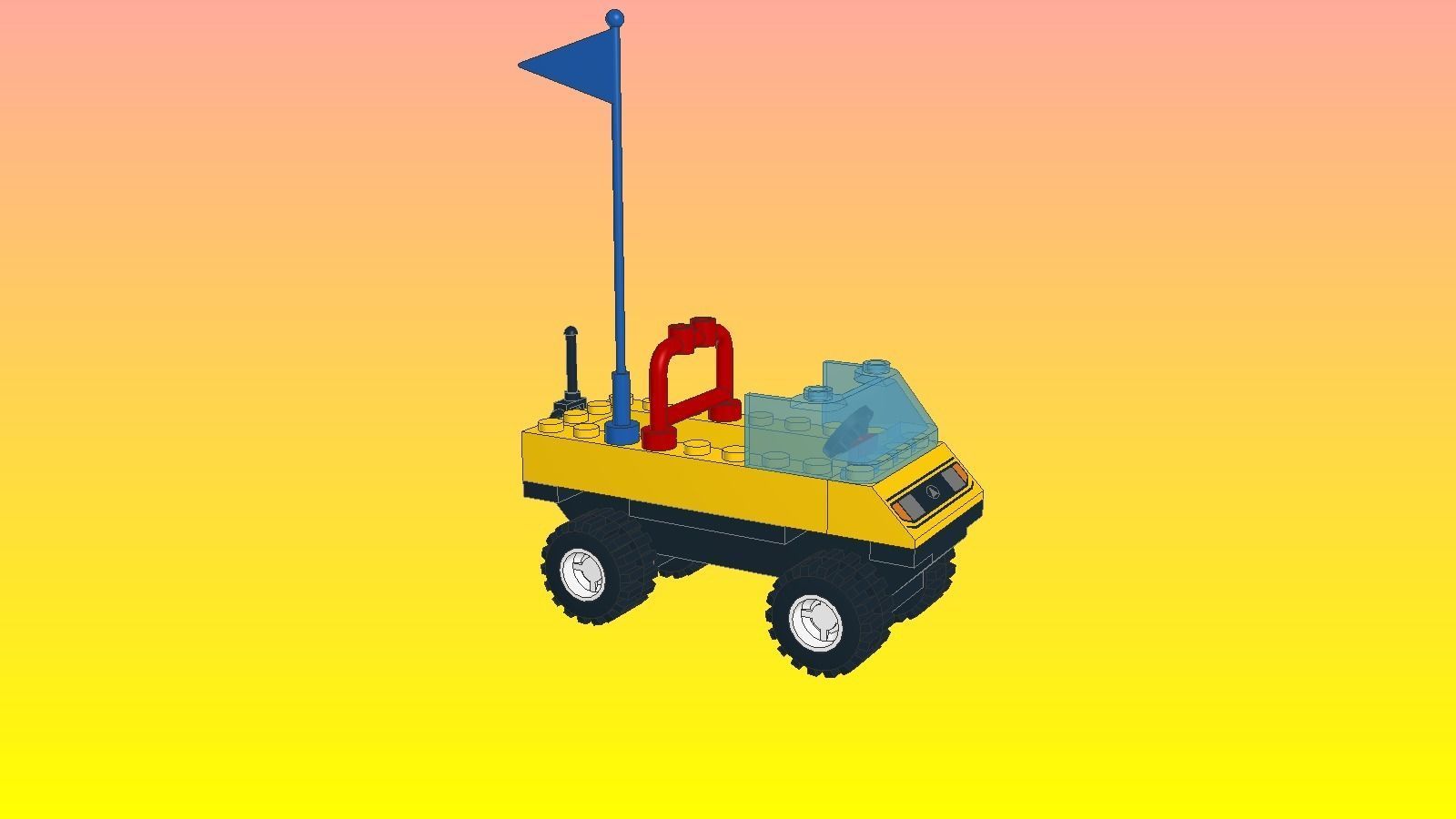 Lego Rescue car Model 6435 3D model | CGTrader