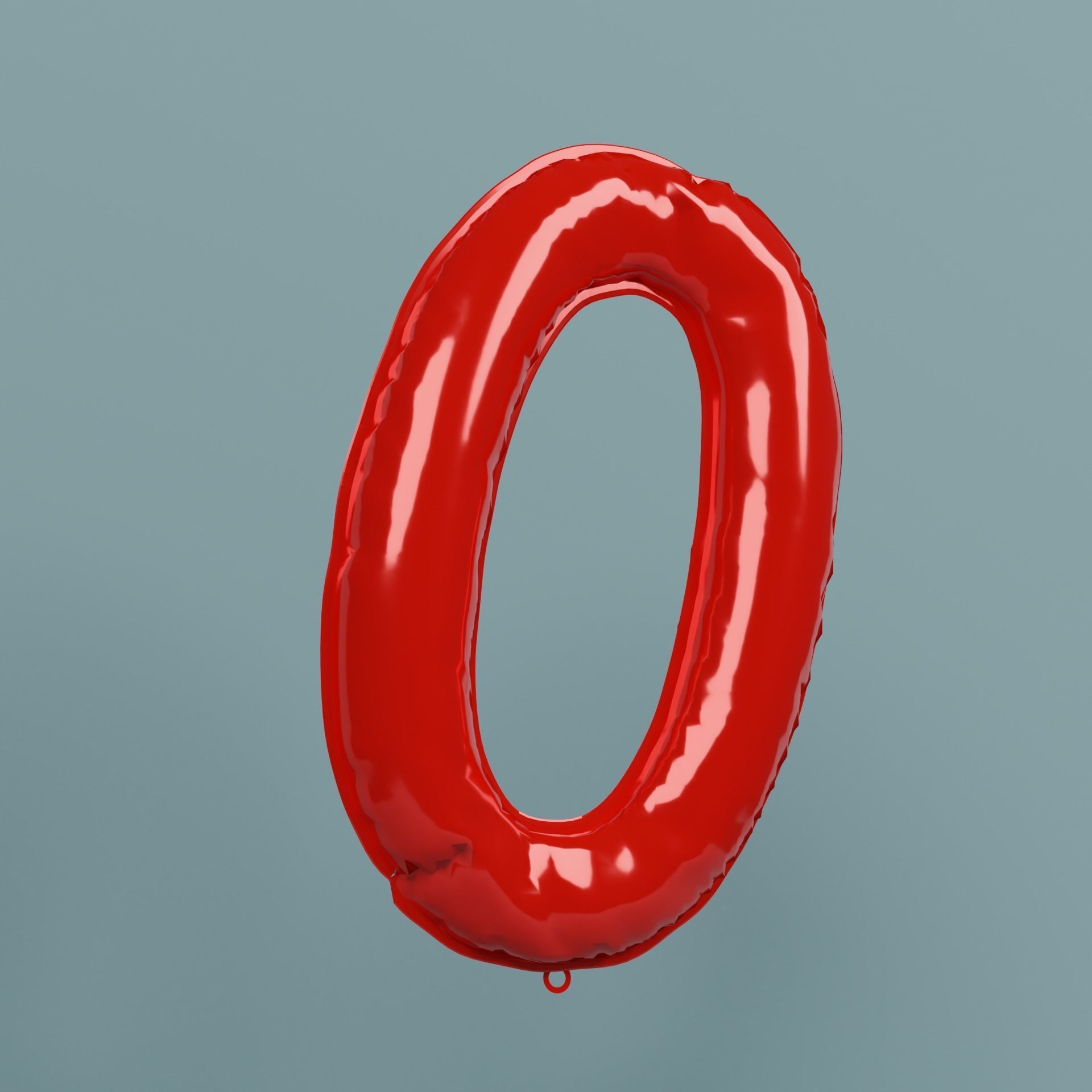 NUMBER 0 BALLOON 3D model | CGTrader