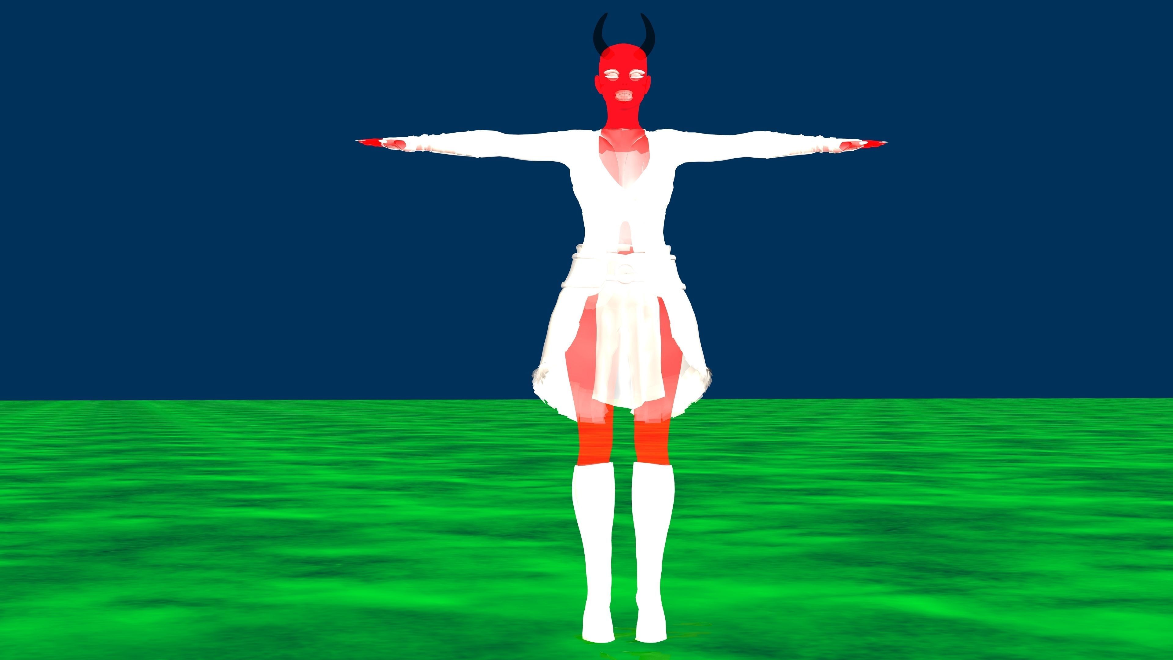 Daemon Girl with Animation 3D model animated rigged | CGTrader