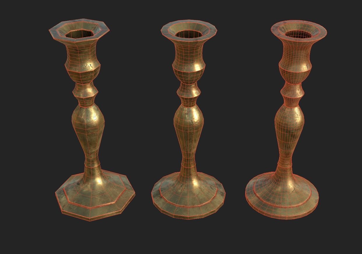 Retro Candlesticks 3D model 3D model | CGTrader