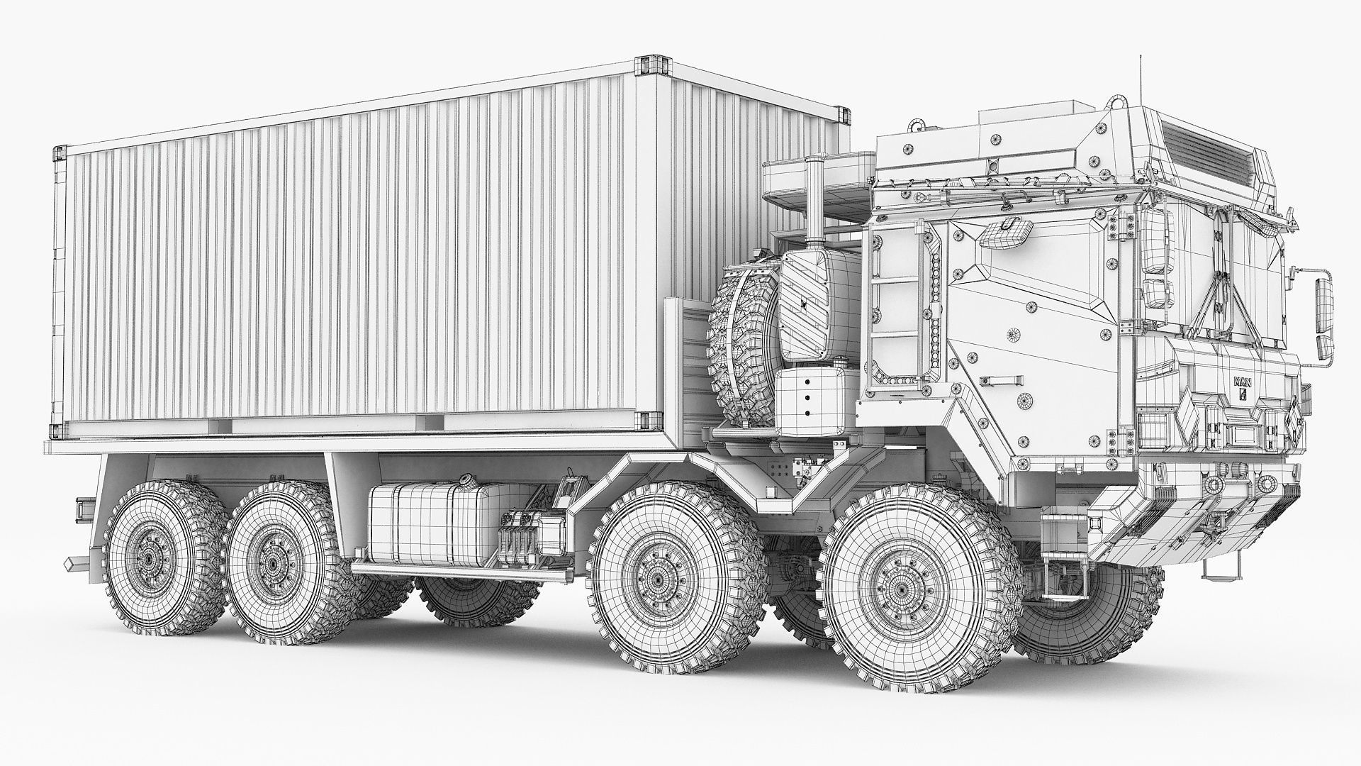 MAN HX77 armor container truck 3D model | CGTrader