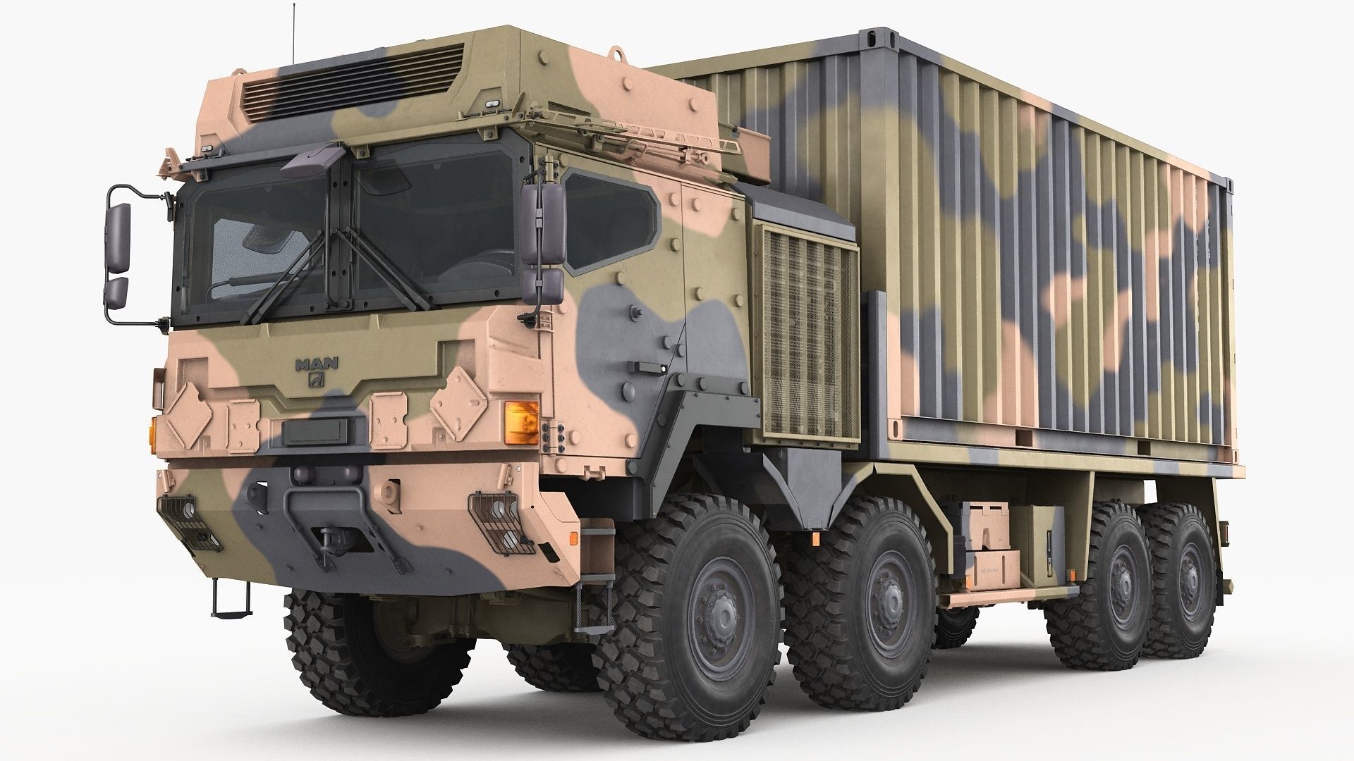 MAN HX77 armor container truck 3D model | CGTrader