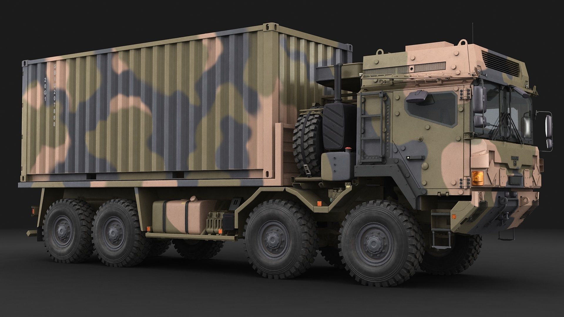 MAN HX77 armor container truck 3D model | CGTrader
