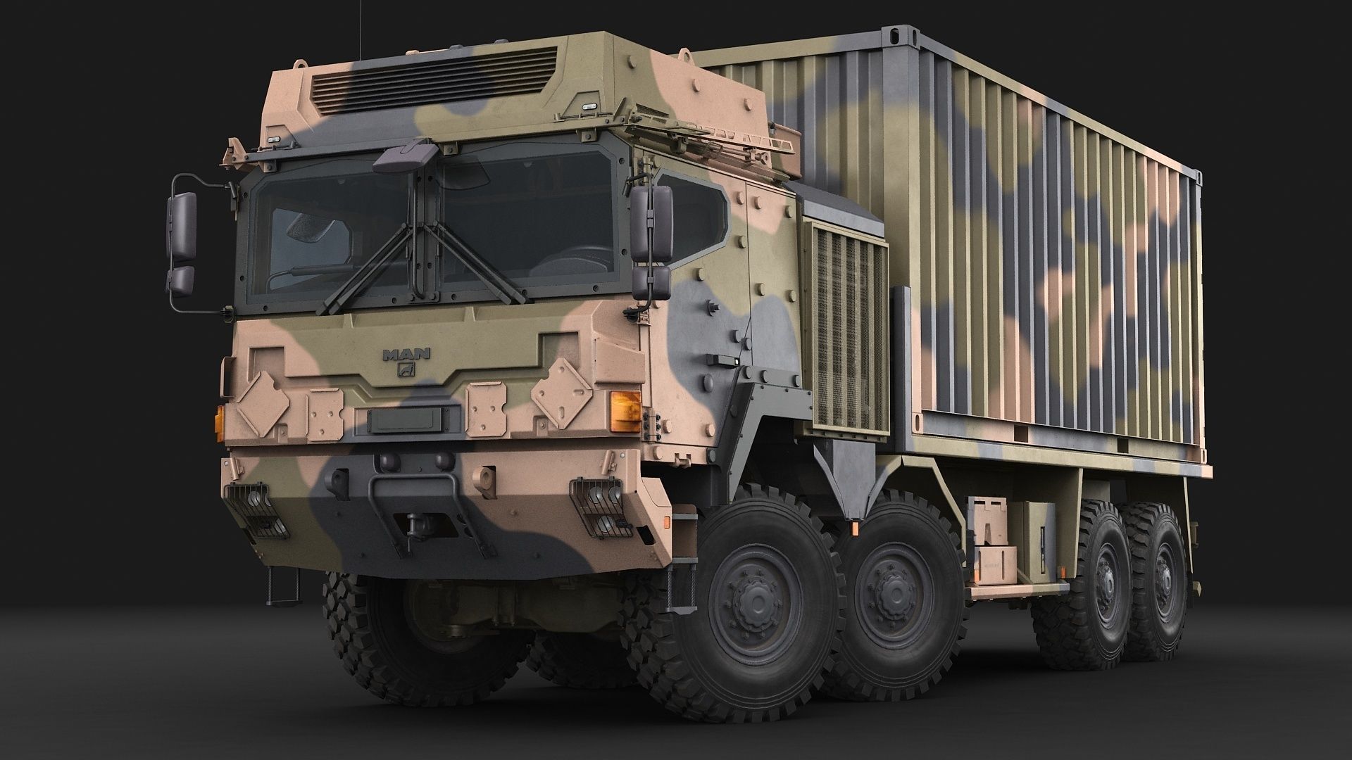 MAN HX77 armor container truck 3D model | CGTrader